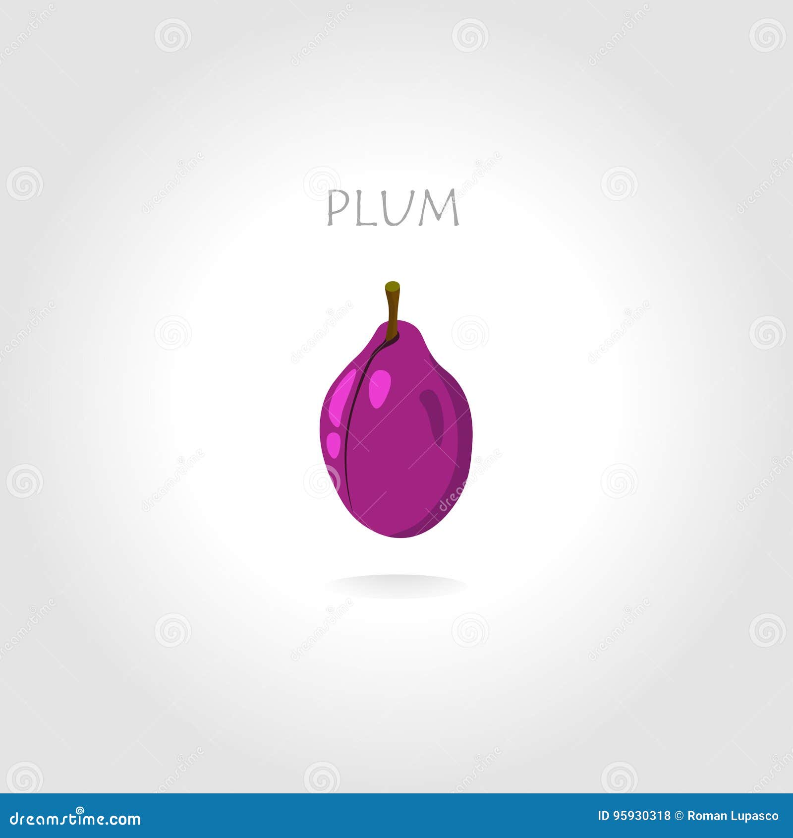 Plum vector illustration stock vector. Illustration of dessert - 95930318