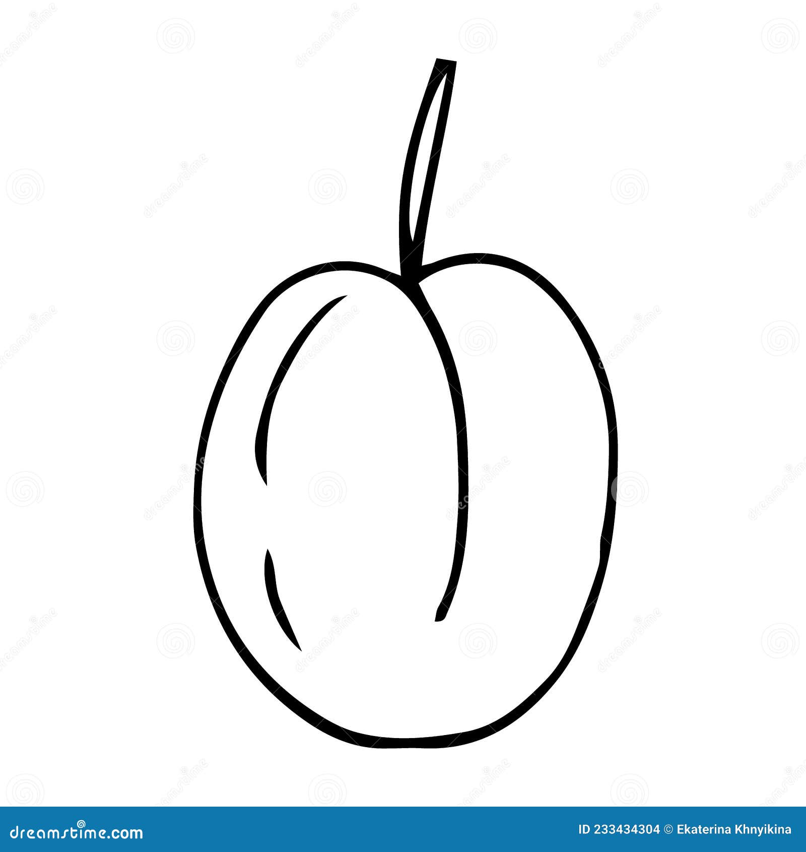 Plum Vector Illustration, Hand Drawing Doodle Stock Vector ...