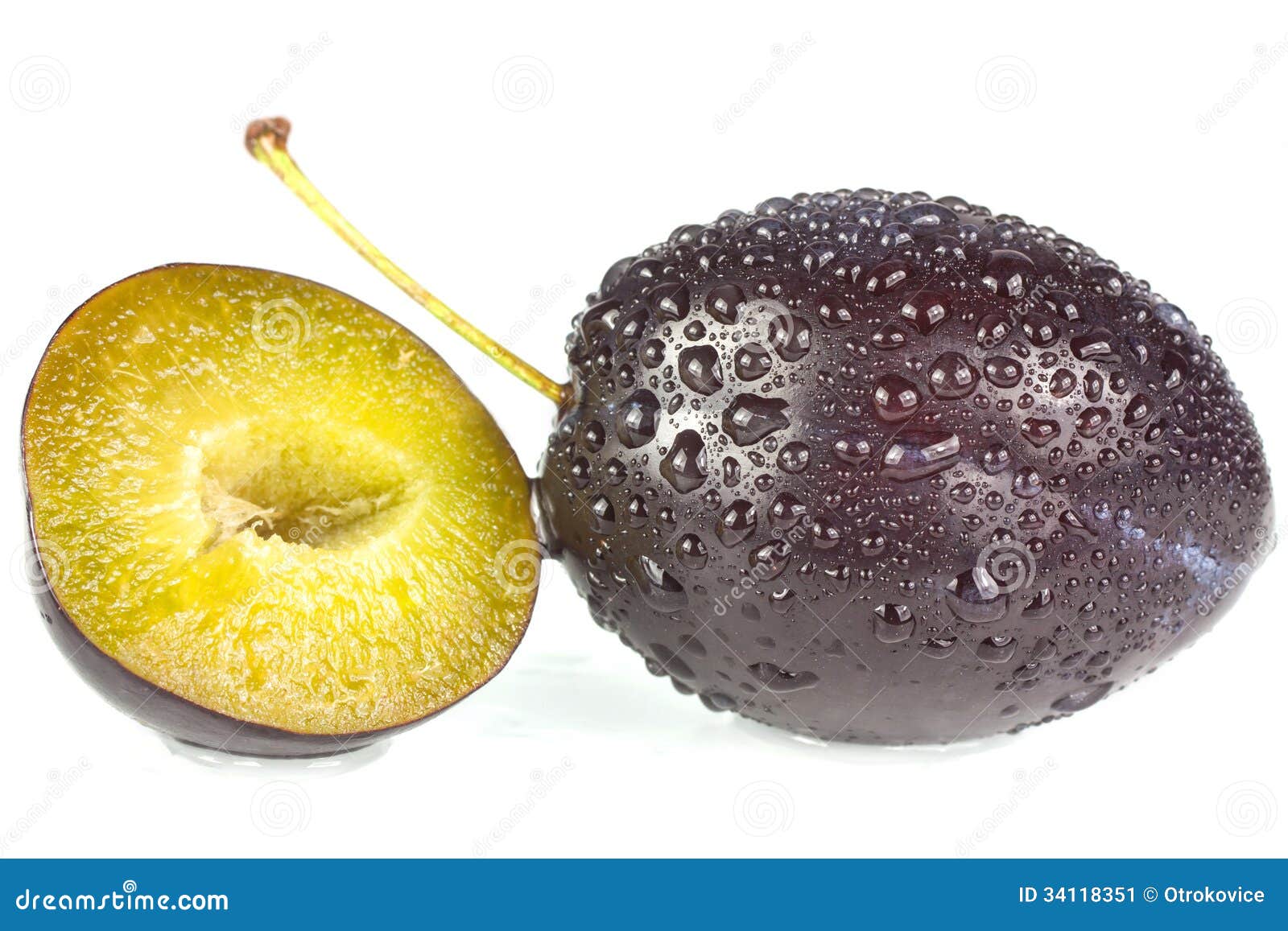 Plum with water drops stock image. Image of plum, round - 34118351