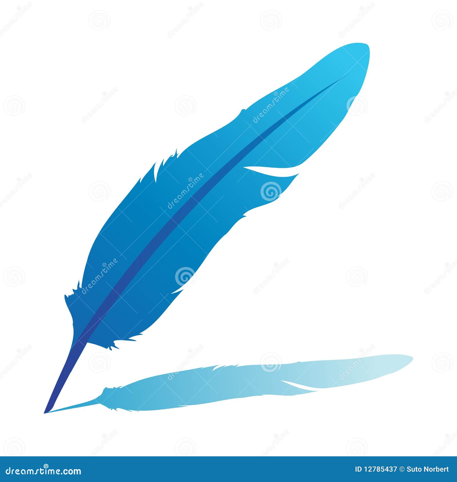 Pluma azul ilustración del vector. Ilustración de cierre - 12785437