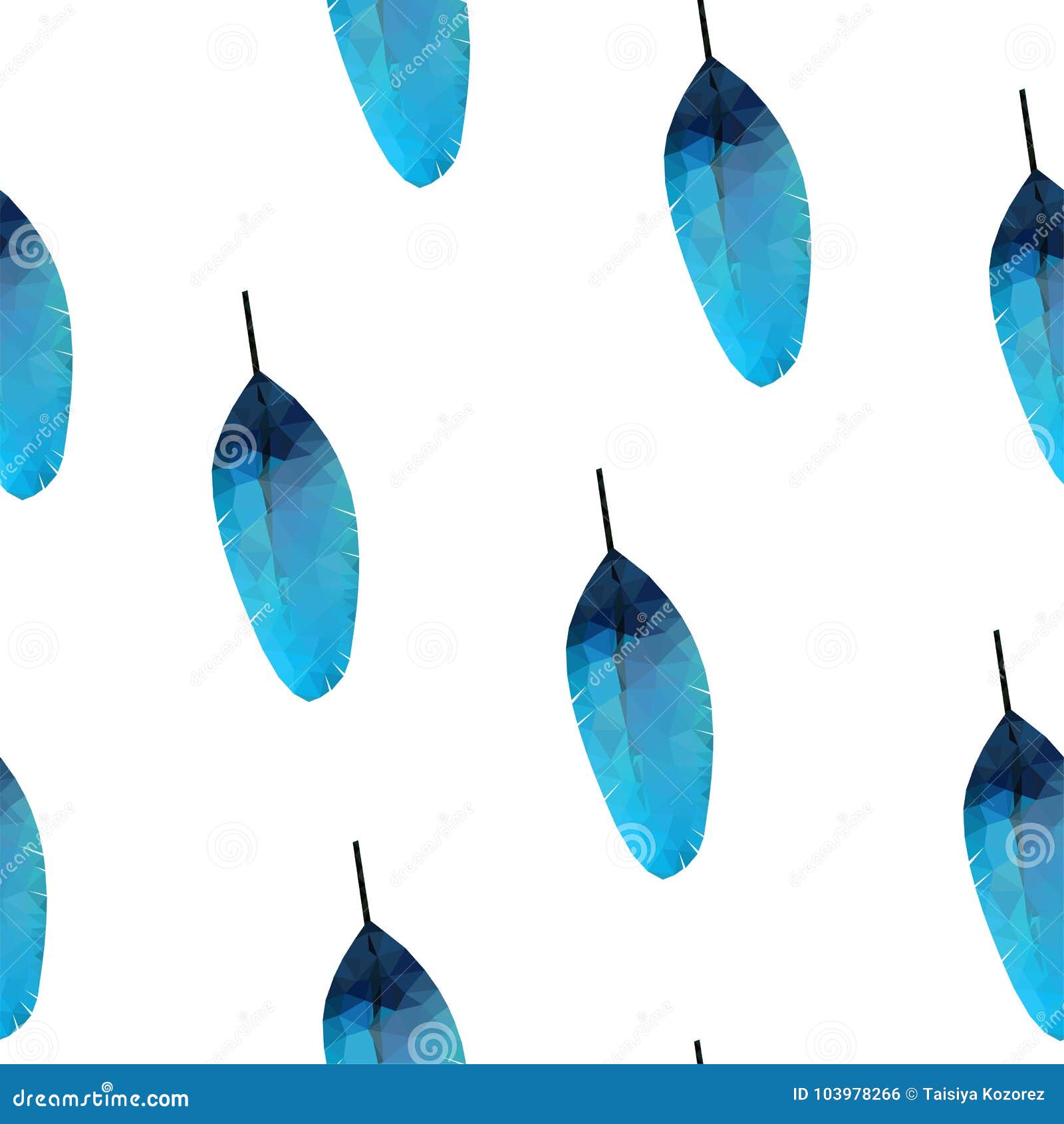 Pluma Azul Triangular En El Fondo Blanco Modelo Del Vector Ilustración ...