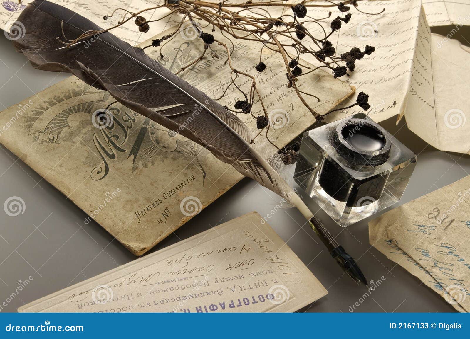 Pluma De La Tinta Y De La Pluma Imagen de archivo - Imagen de tinta ...