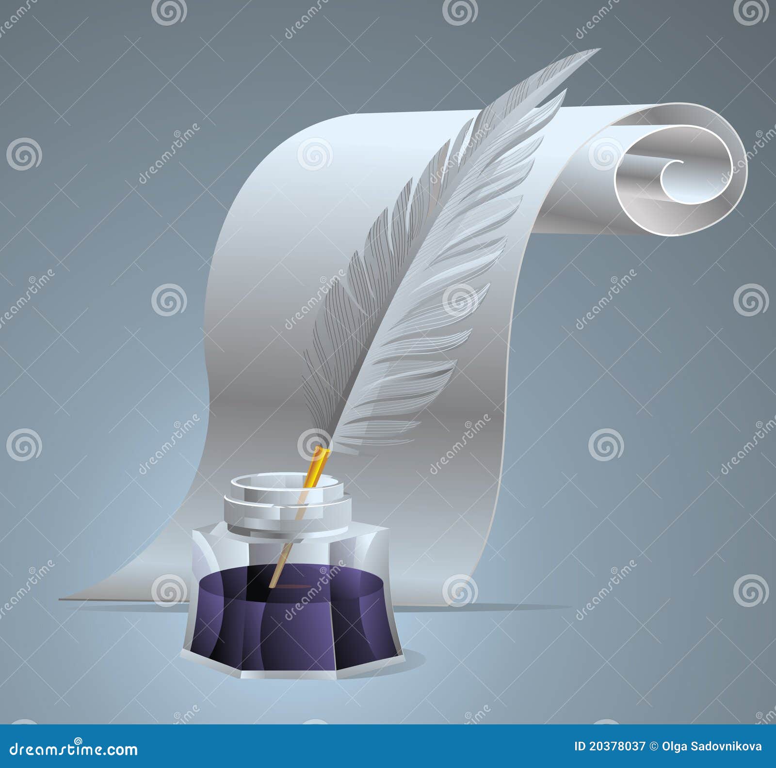 Pluma de pluma de la tinta ilustración del vector. Ilustración de ...