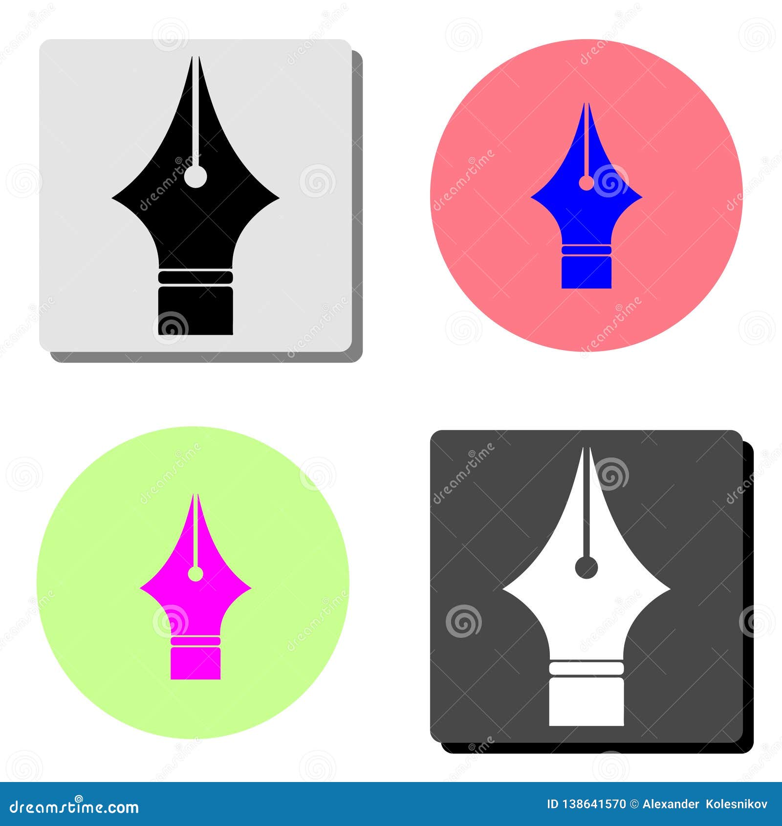 Pluma Icono Plano Del Vector Ilustración del Vector - Ilustración de ...