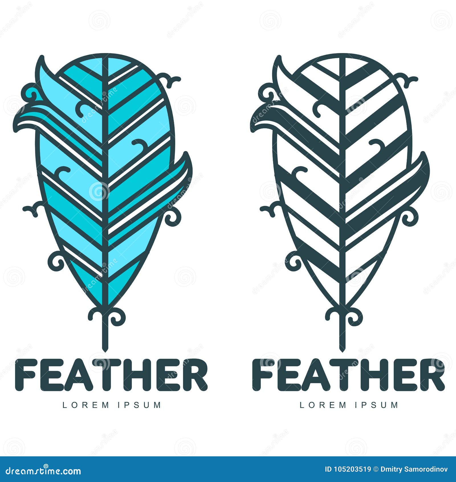 Pluma Logo Template stock de ilustración. Ilustración de insignia ...