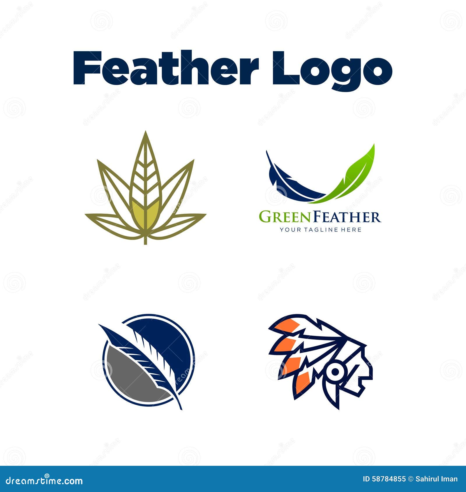 Pluma Logo Template ilustración del vector. Ilustración de icono - 58784855