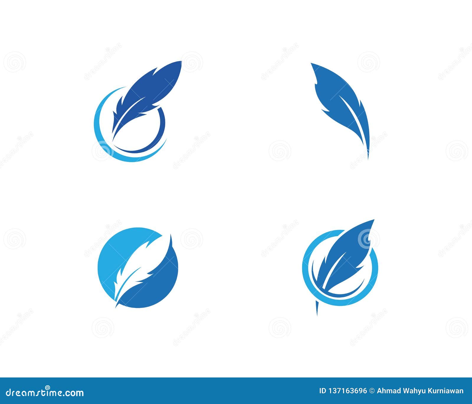 Pluma Logo Vector ilustración del vector. Ilustración de negro - 137163696