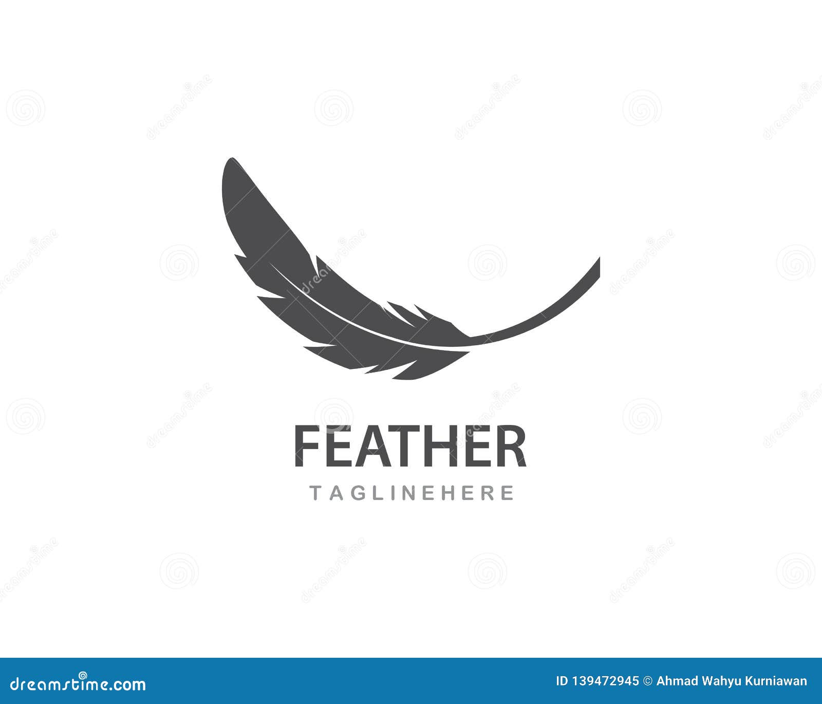 Pluma Logo Vector ilustración del vector. Ilustración de firma - 139472945