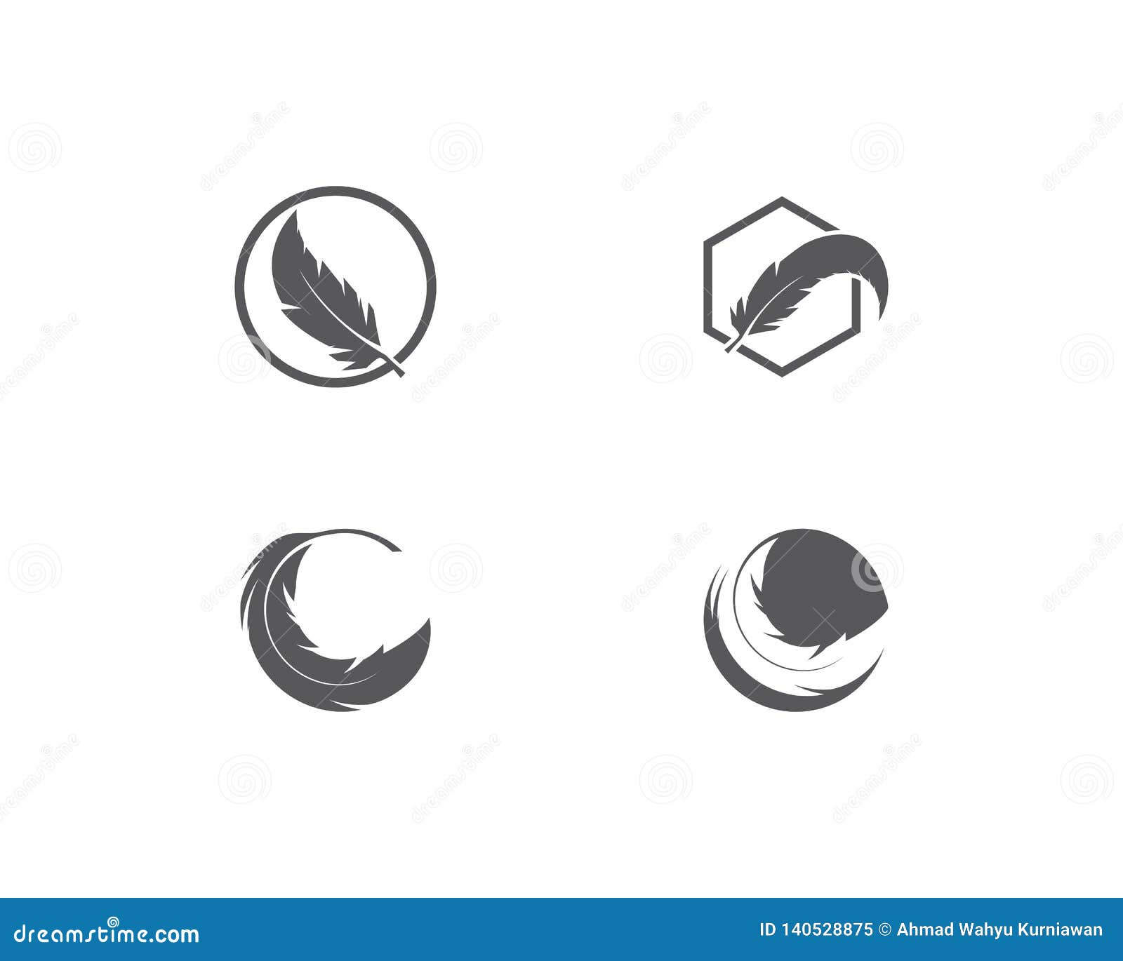 Pluma Logo Vector ilustración del vector. Ilustración de color - 140528875