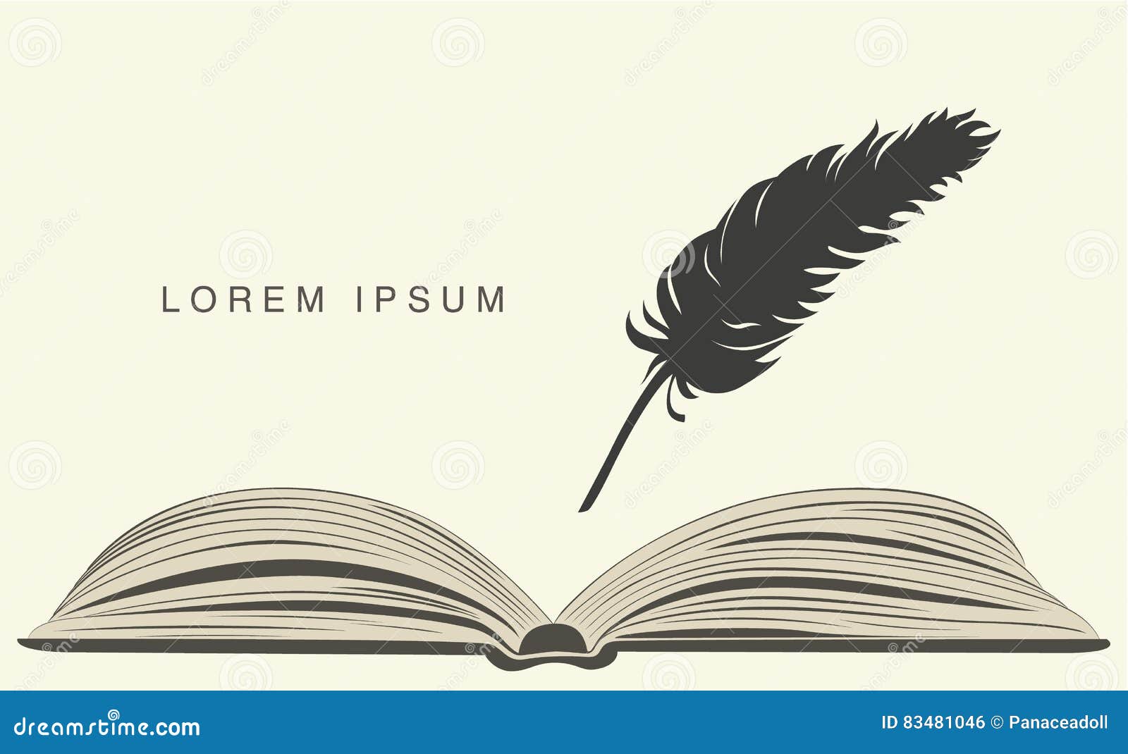 Pluma Para Escribir Con Un Libro Abierto Ilustración del Vector ...