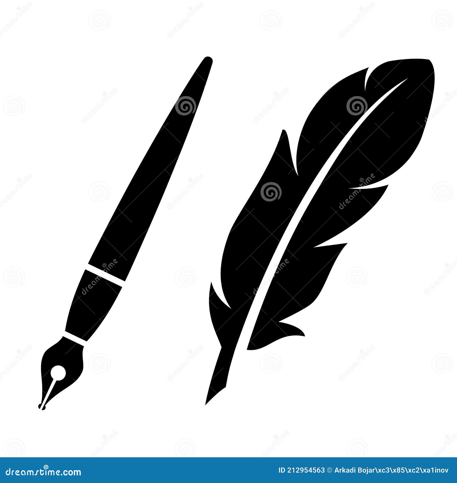 Pluma vector icono ilustración del vector. Ilustración de aislado ...