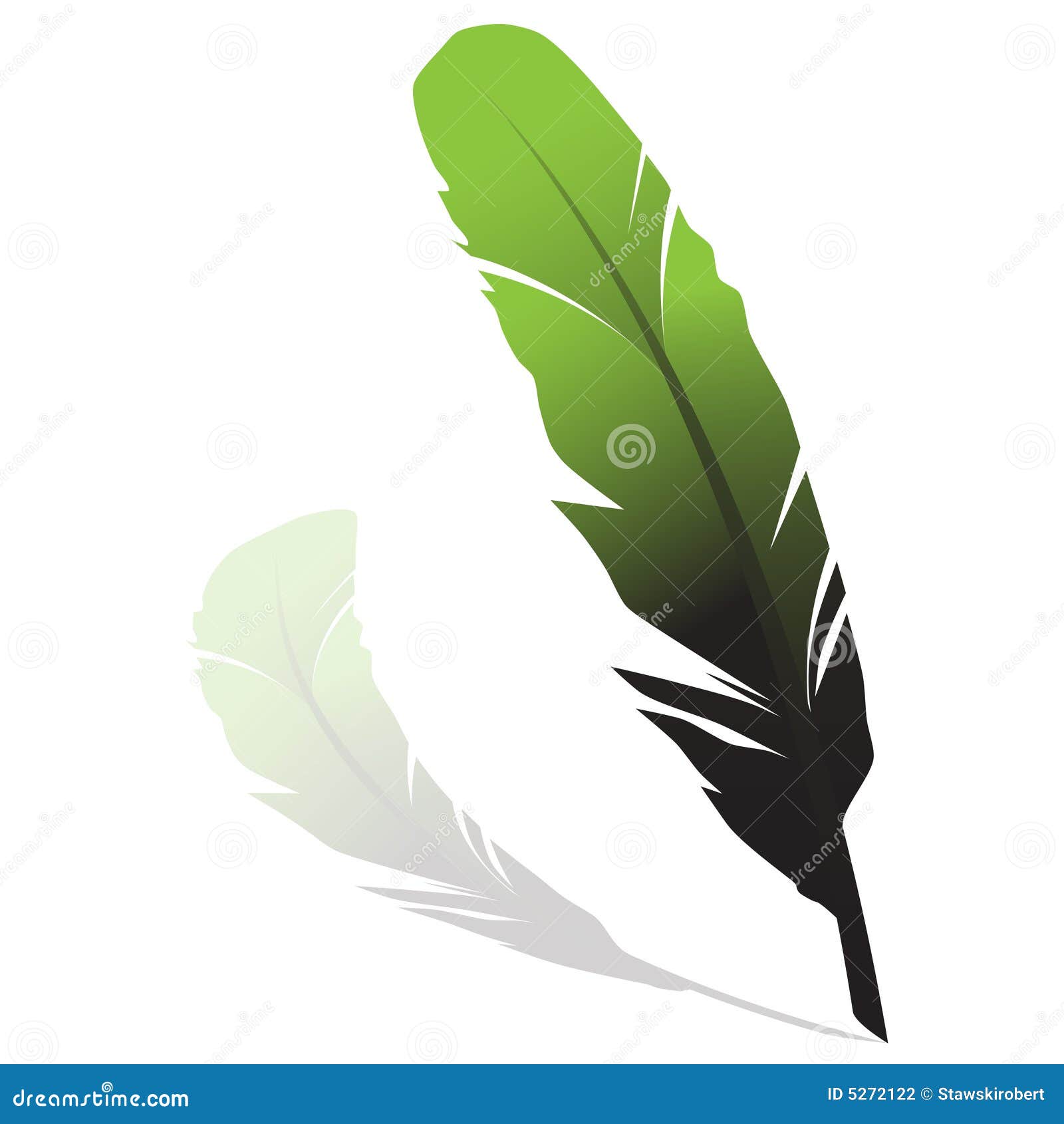 Pluma verde ilustración del vector. Ilustración de elemento - 5272122