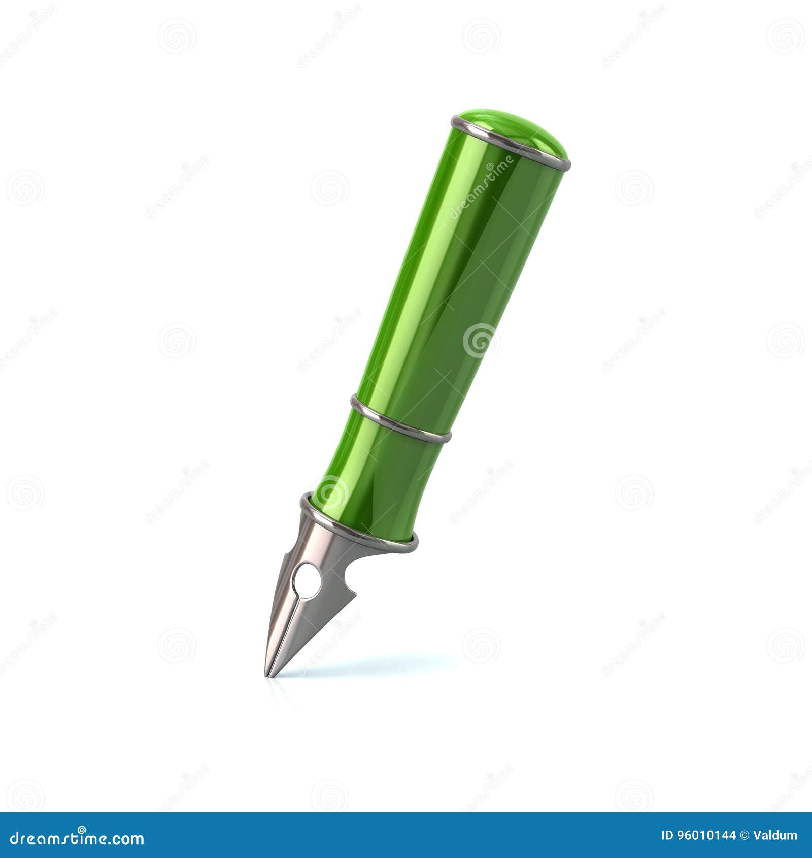 Pluma verde stock de ilustración. Ilustración de oficina - 96010144