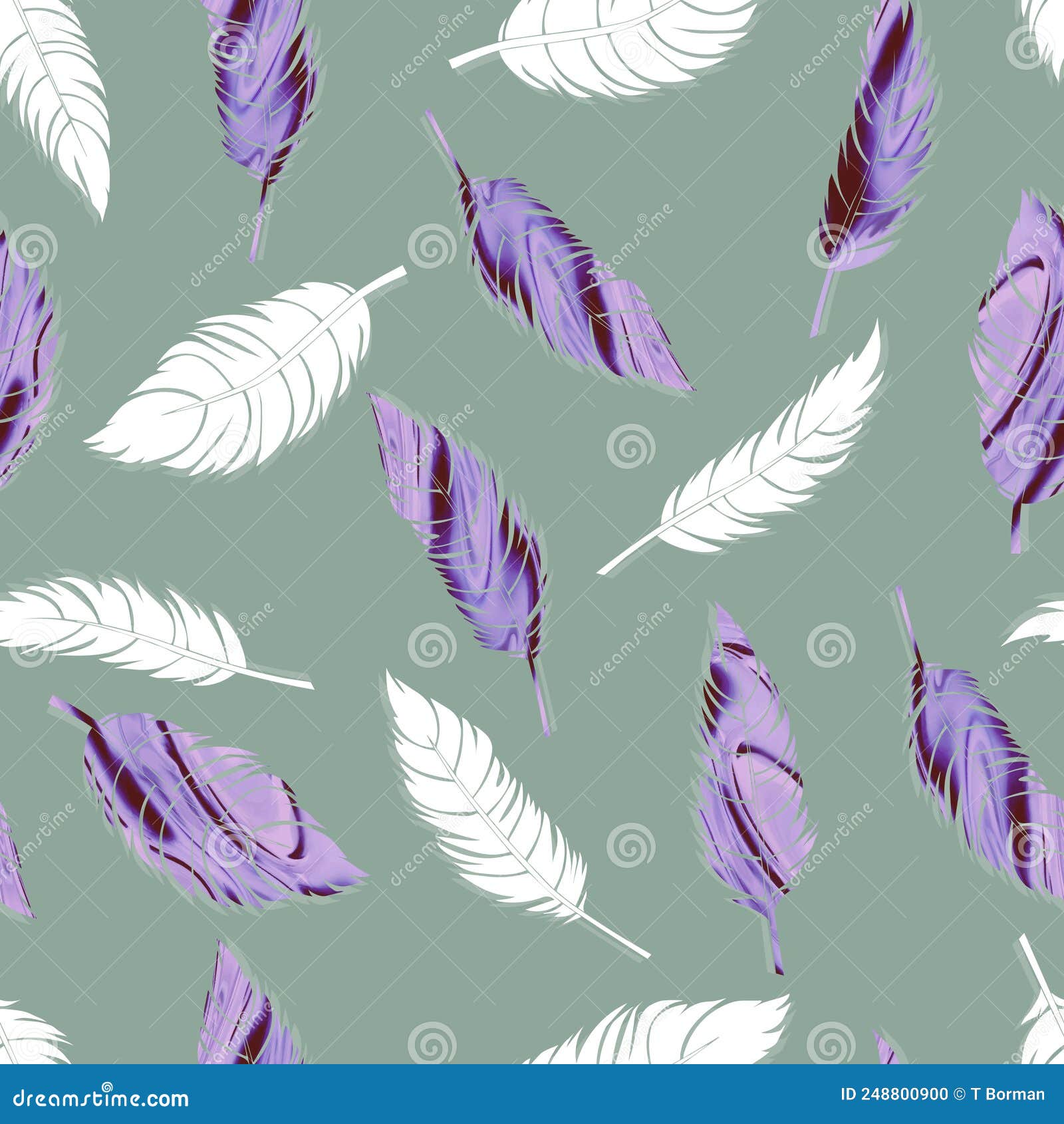 Plumas De Ave Vectorial Sin Fisuras Con Oro Ilustración del Vector ...