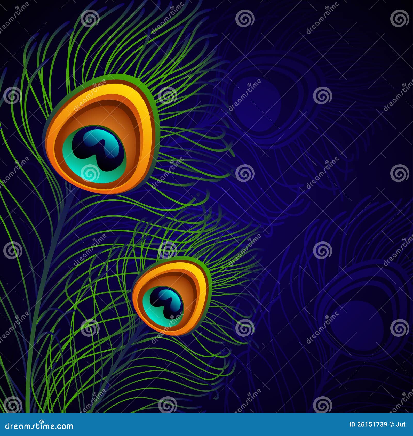 Plumas del pavo real ilustración del vector. Ilustración de vector ...