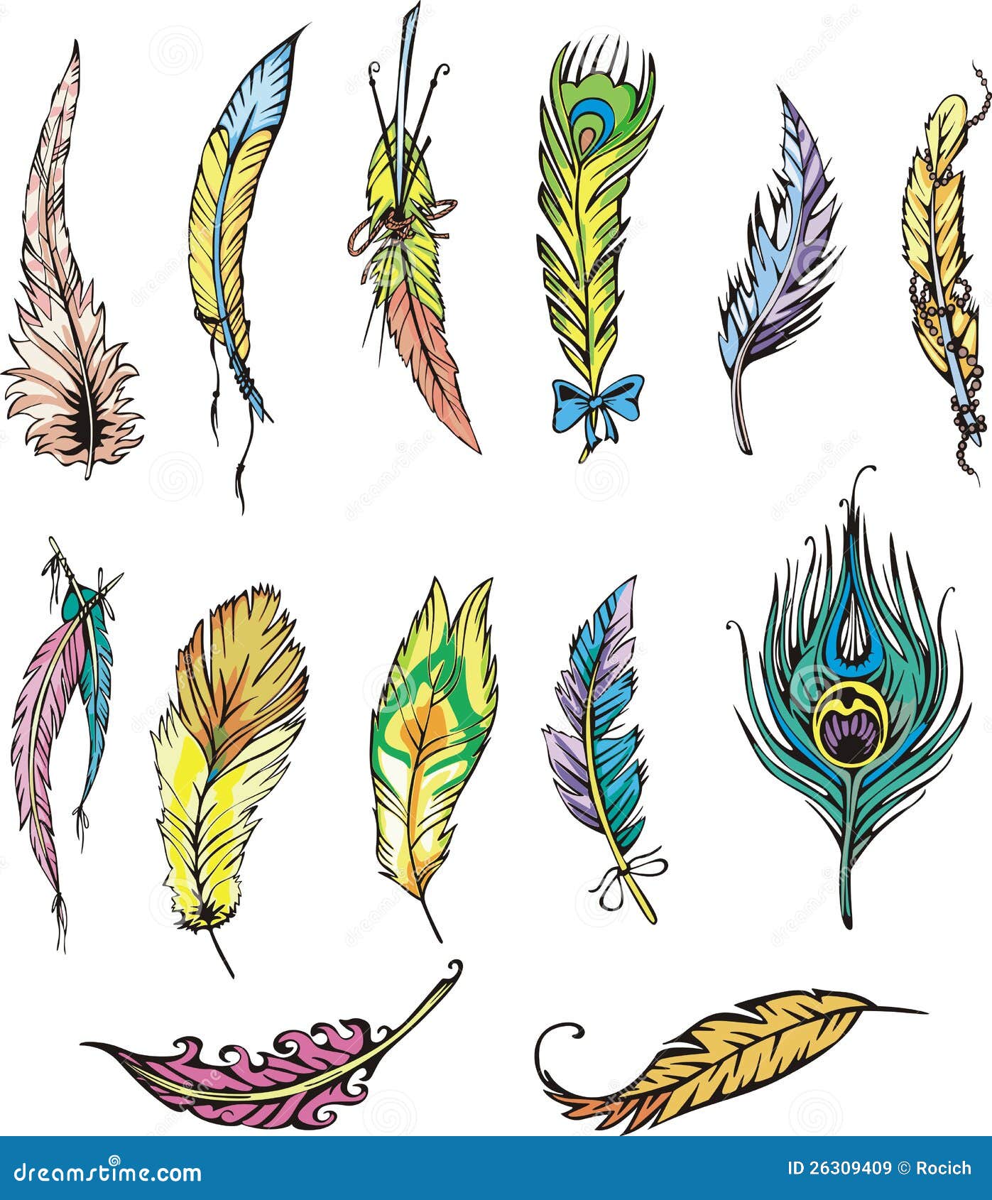 Plumas multicolores ilustración del vector. Ilustración de mullido ...