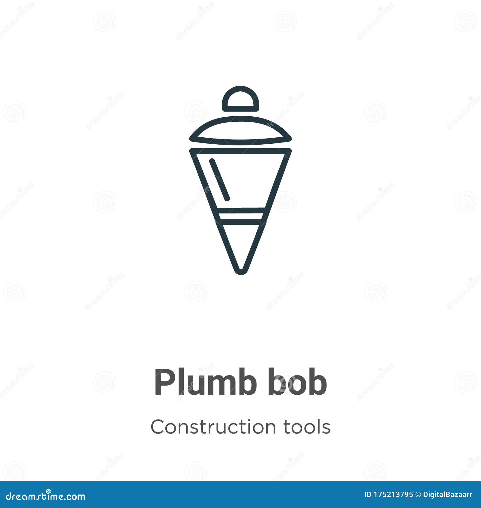 Plumb Bob Outline Vector Icon. Thin Line Black Plumb Bob Icon, Flat ...