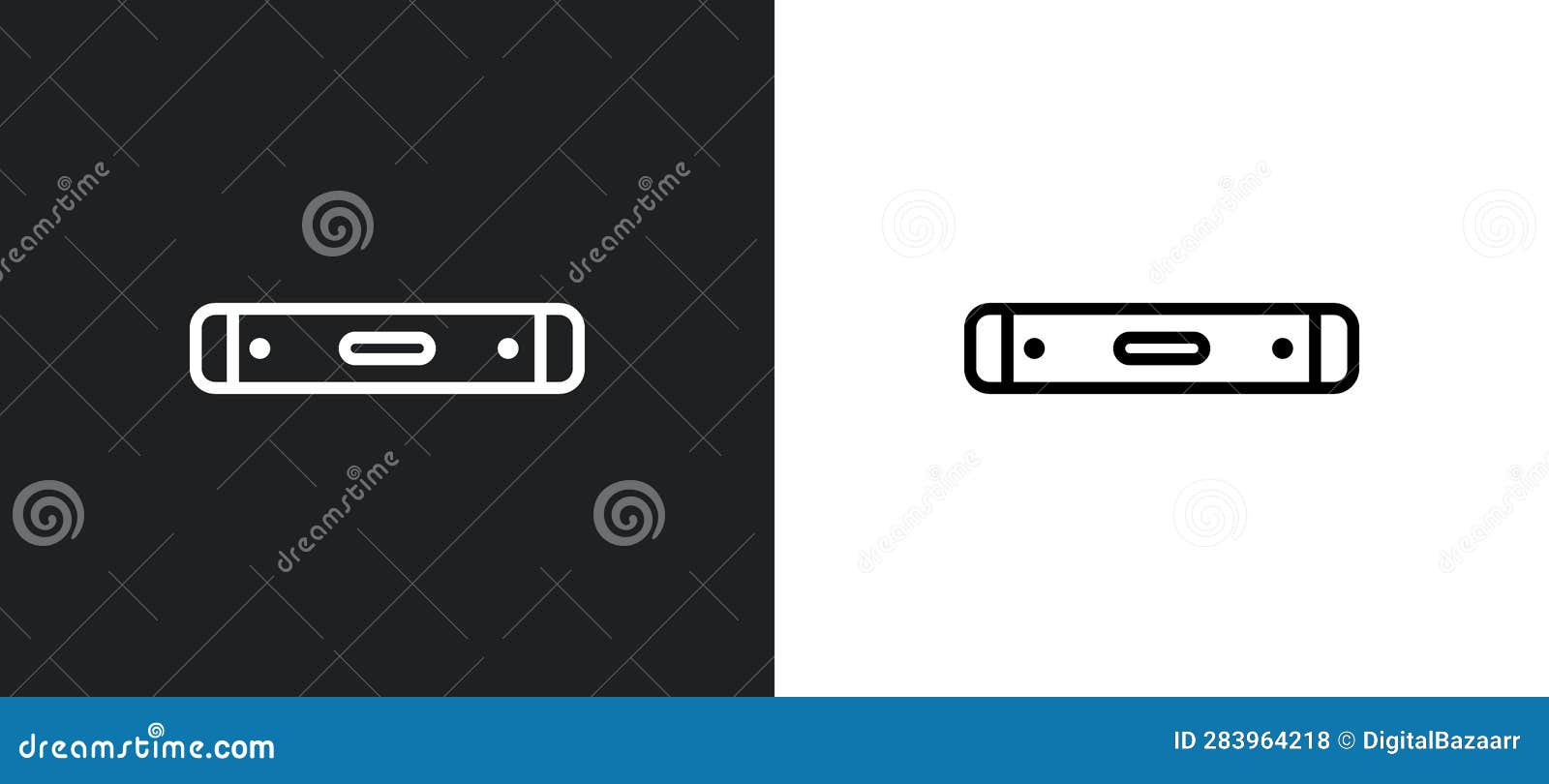 Plumb Rule Tool Outline Icon in White and Black Colors. Plumb Rule Tool ...