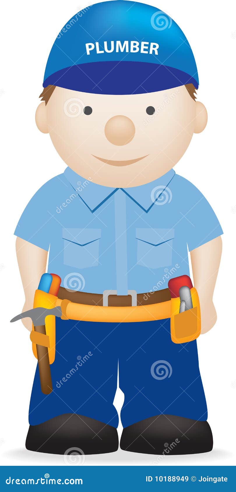 Plumber stock vector. Illustration of cartoon, uniform - 10188949