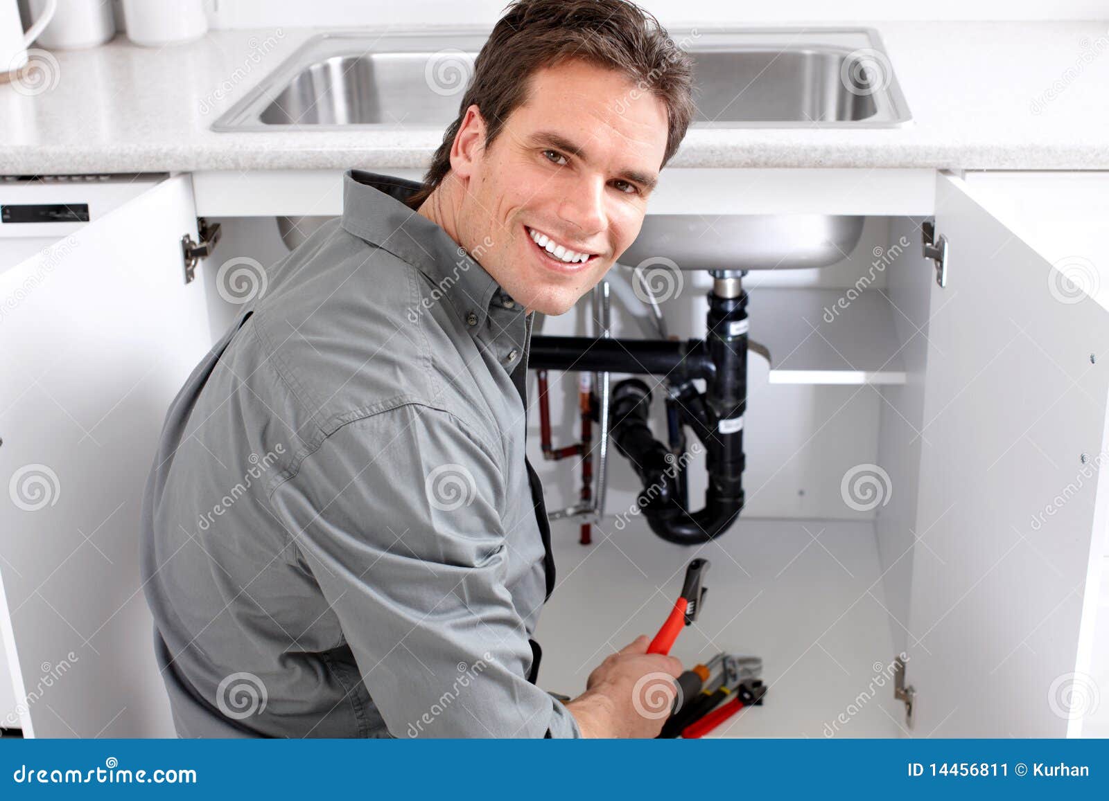 Plumber stock image. Image of occupation, bath, person - 14456811