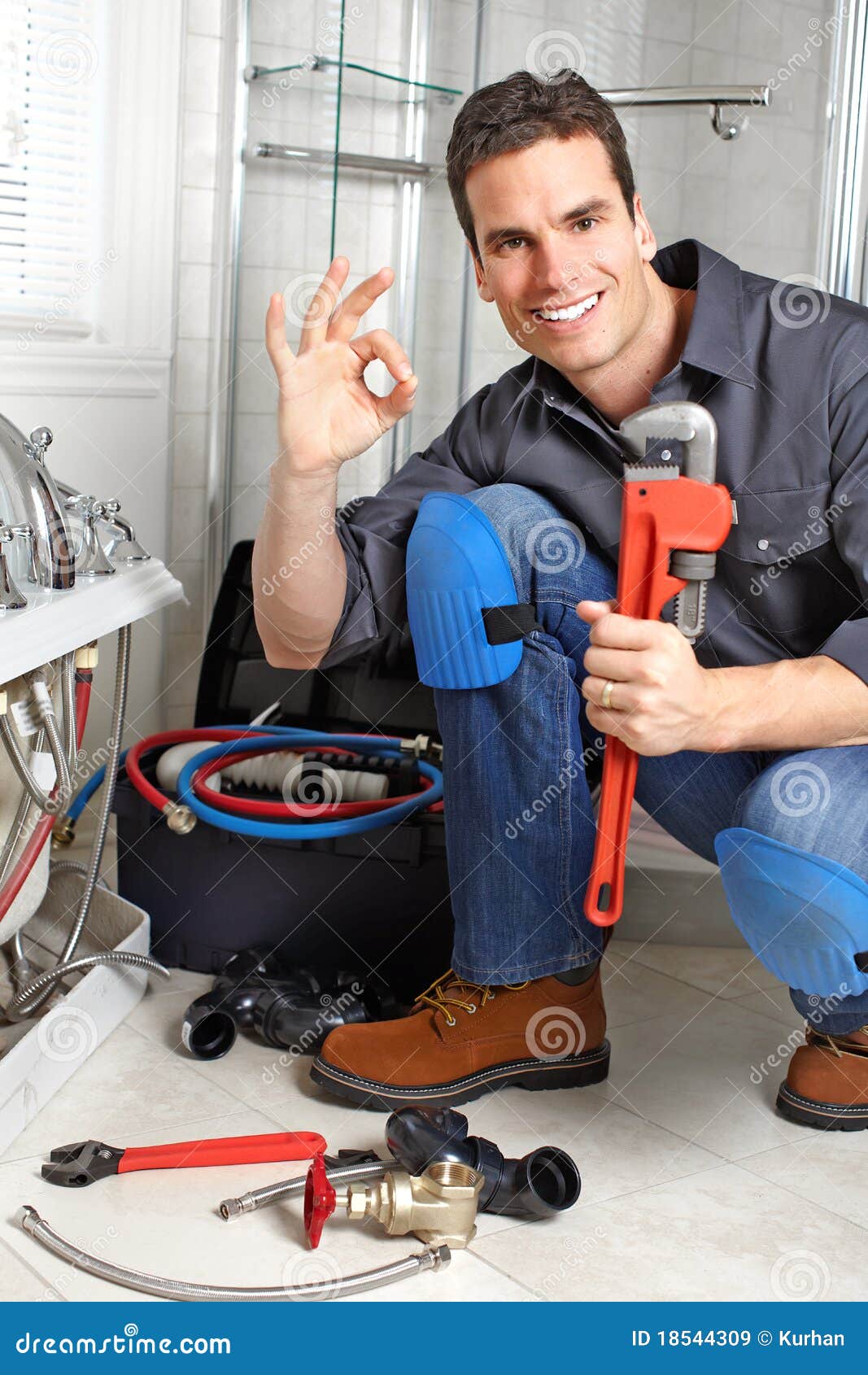 Plumber stock image. Image of handsome, industrial, people - 18544309
