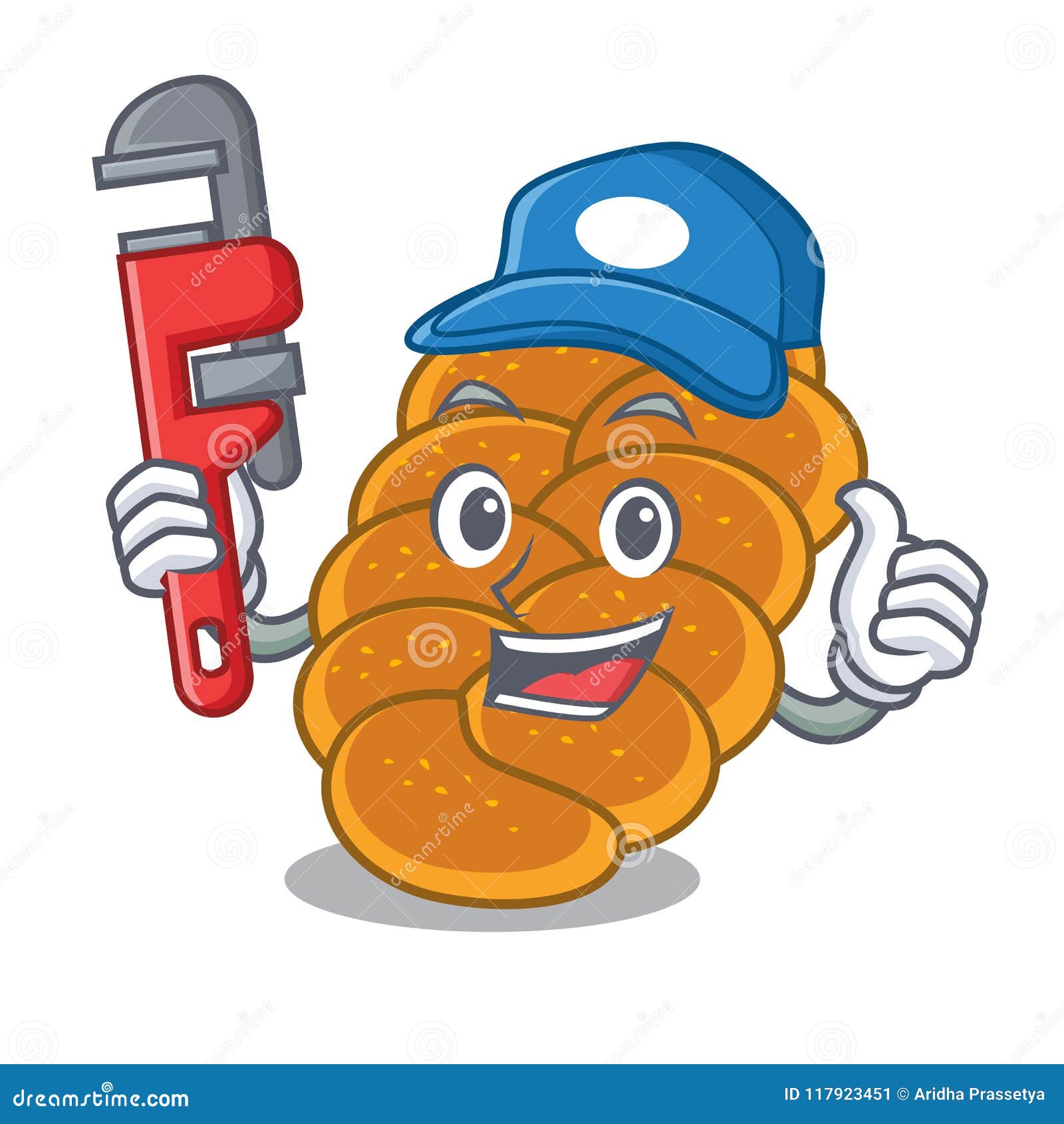 Plumber Challah Mascot Cartoon Style Stock Vector - Illustration of ...