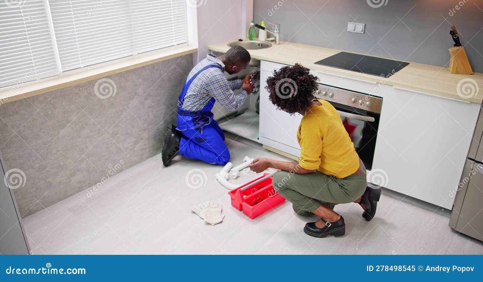 Plumber Cleaning Drain and Pipe Stock Image - Image of inside, sewer ...