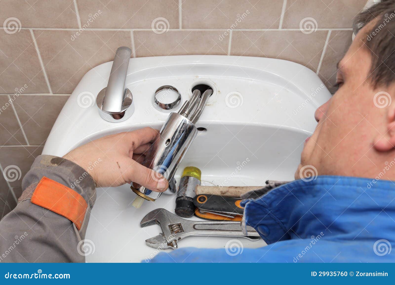 Plumber stock photo. Image of replace, color, faucet - 29935760