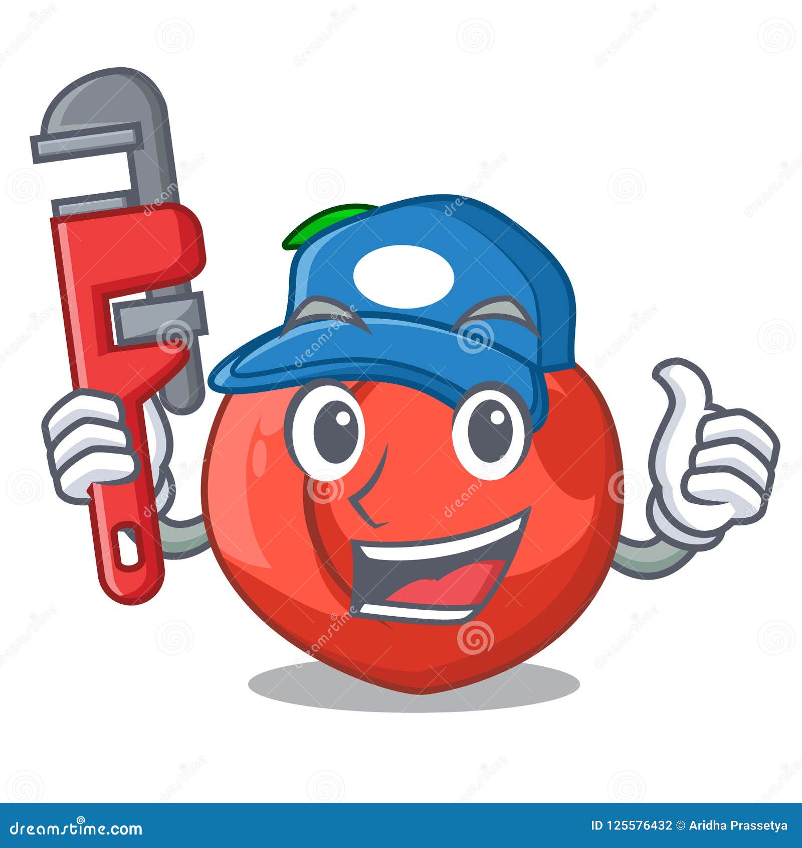 Plumber Fruit of Nectarine Isolated on Mascot Stock Vector ...