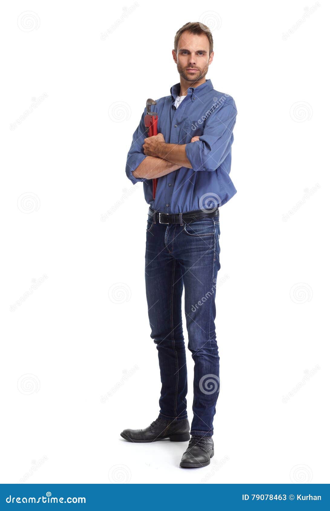 Plumber. stock image. Image of outfit, male, isolated - 79078463