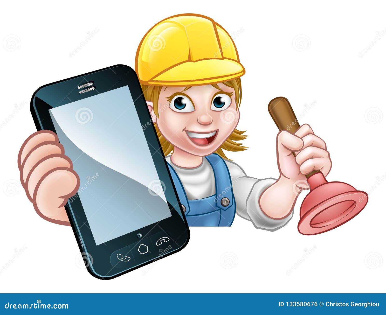 Plumber Handyman Phone Concept Stock Vector - Illustration of home ...
