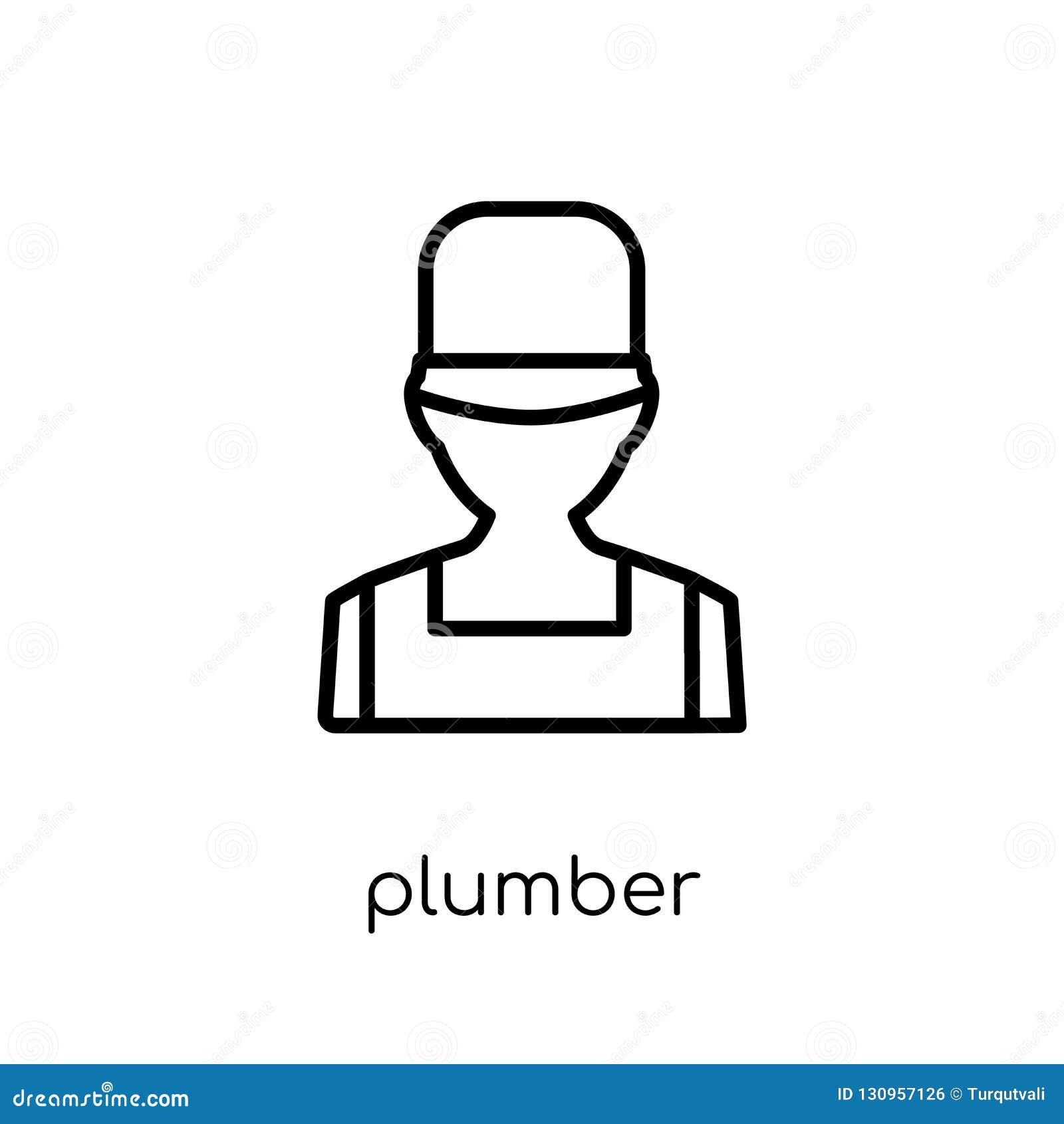 Plumber Icon. Trendy Modern Flat Linear Vector Plumber Icon on W Stock ...