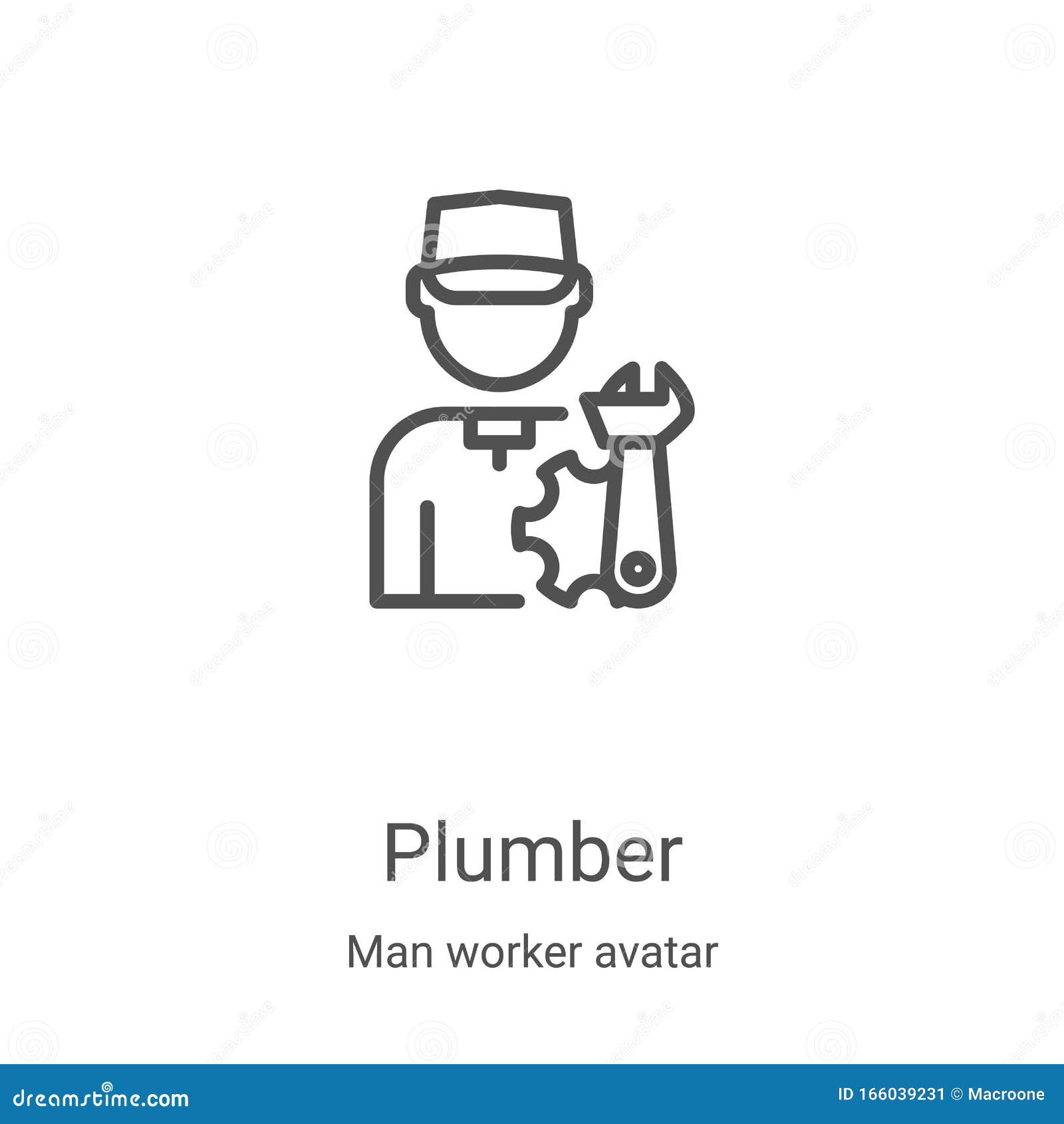 Plumber Icon Vector from Man Worker Avatar Collection. Thin Line ... Plumber Icon Vector from Man Worker Avatar Collection. Thin Line ...