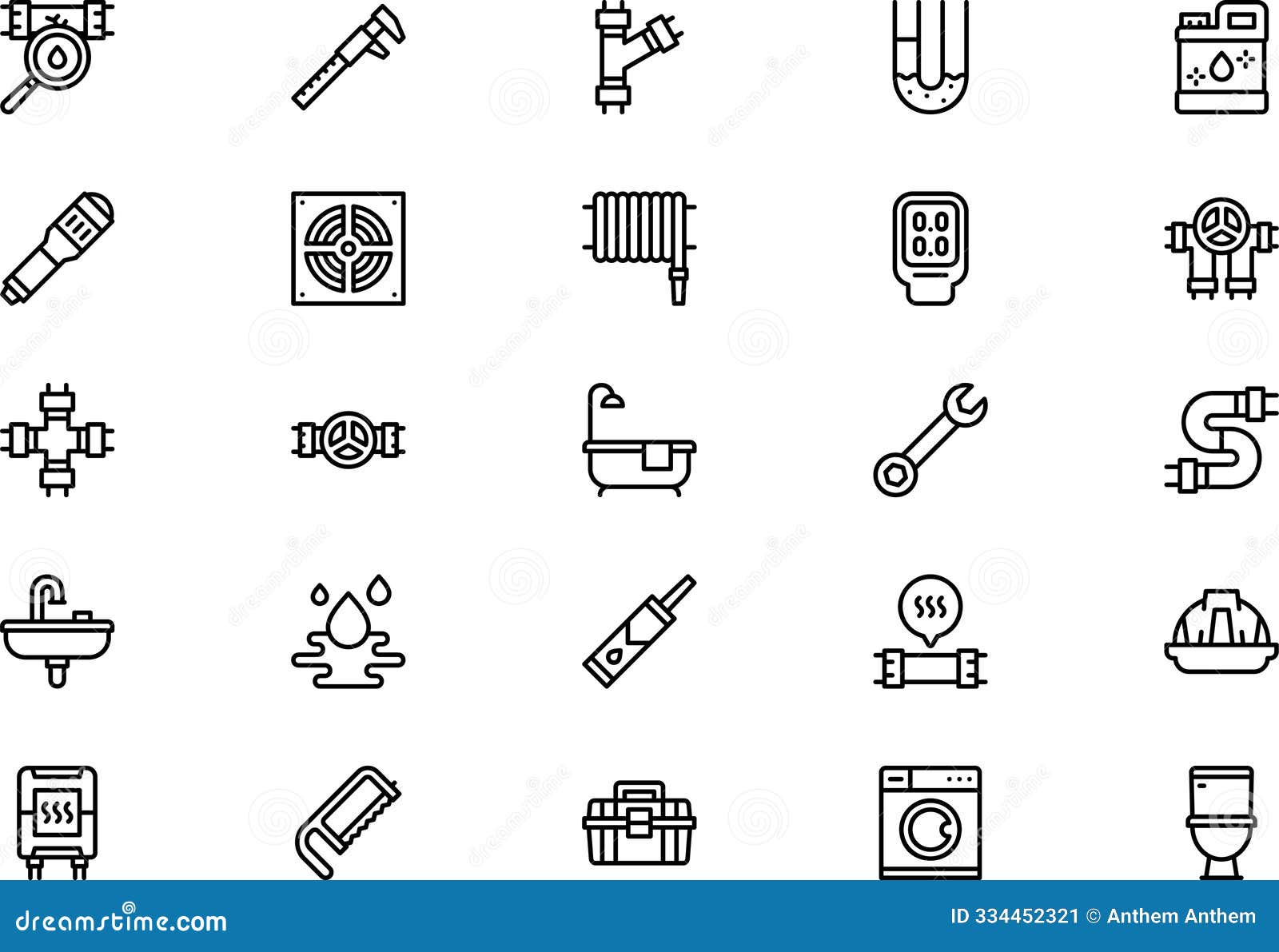Plumber Icons Collection is a Vector Illustration with Editable Stroke ...