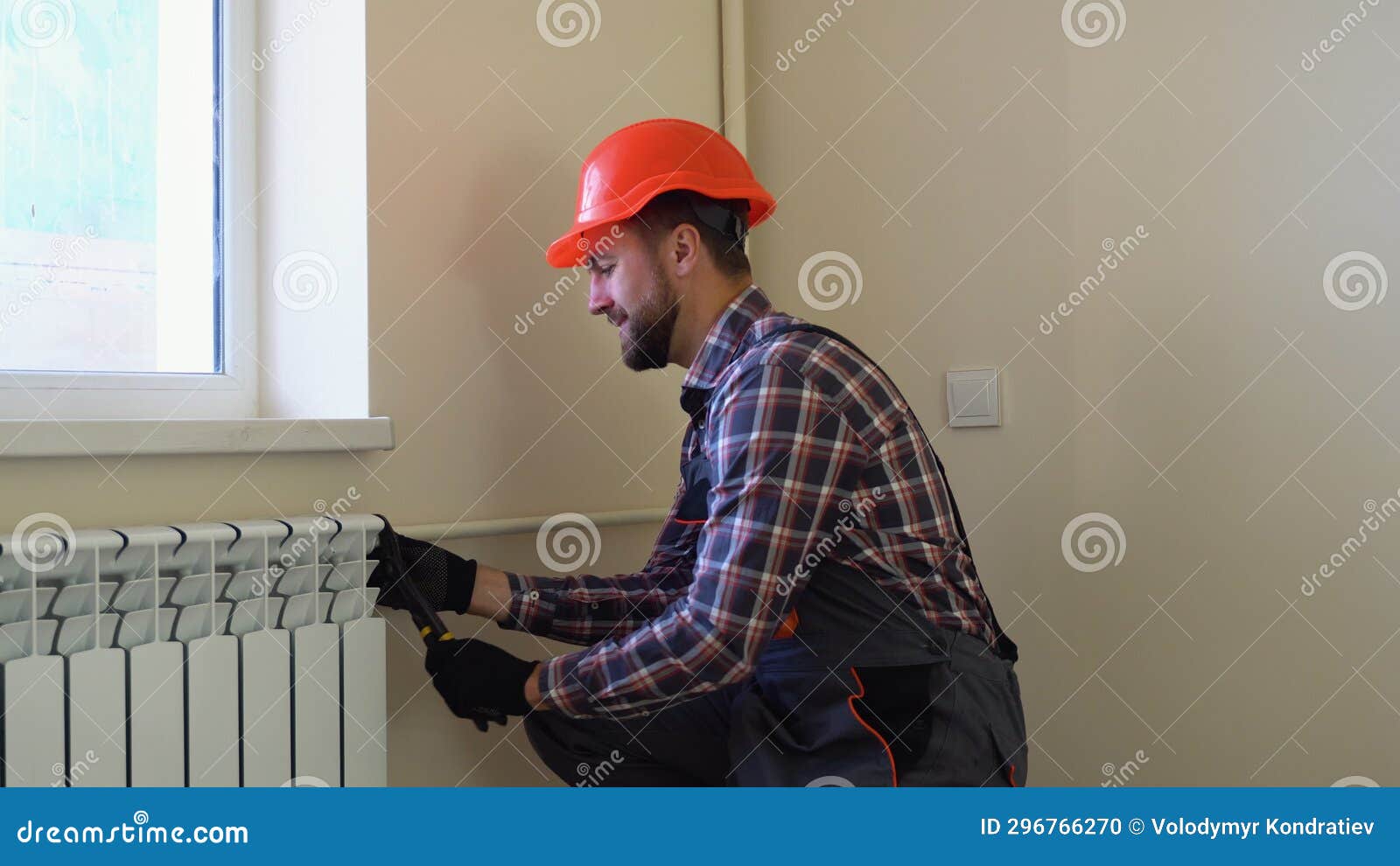 Plumber Installing Radiator in a New Apartment Stock Footage - Video of ...