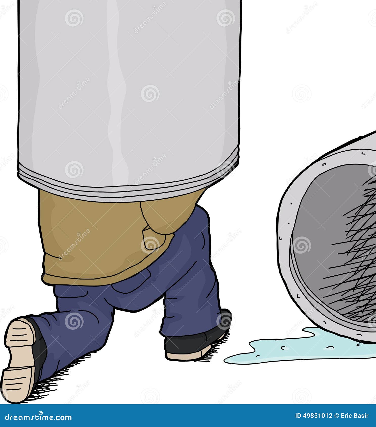 Plumber in Large Piple stock illustration. Illustration of worker ...