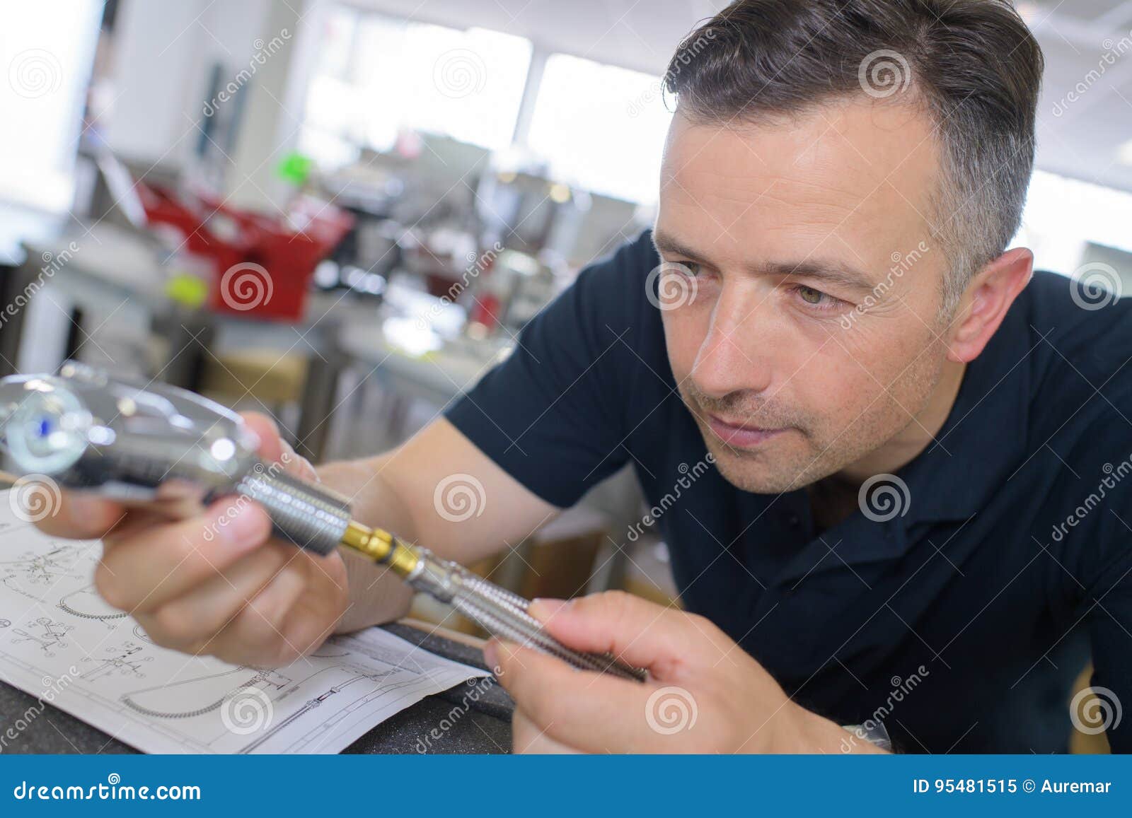 Plumber Man with Tools in Kitchen Plumbing and Renovation Stock Image ...