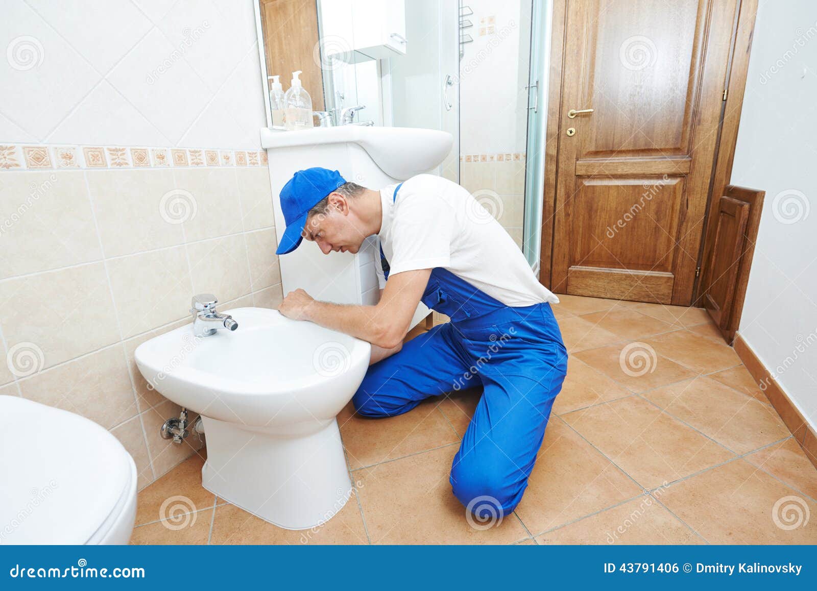 Plumber man worker stock photo. Image of sanitary, interior - 43791406