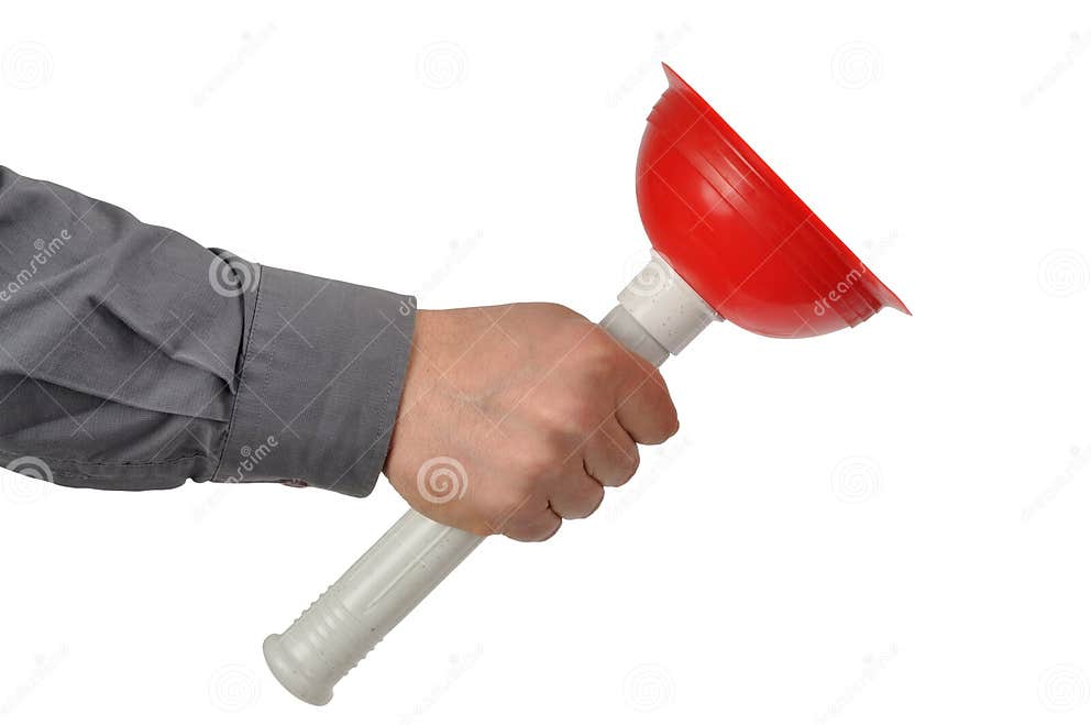 Plumber with Plunger stock photo. Image of plumbing, plumber - 14892052