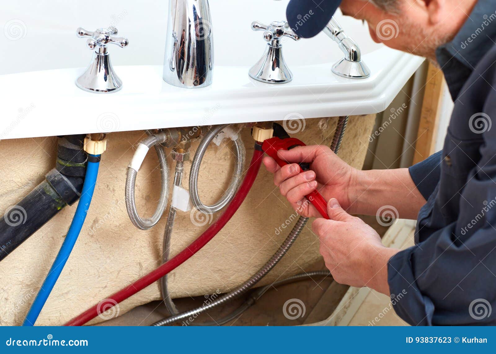 Plumber stock image. Image of professional, handsome - 93837623