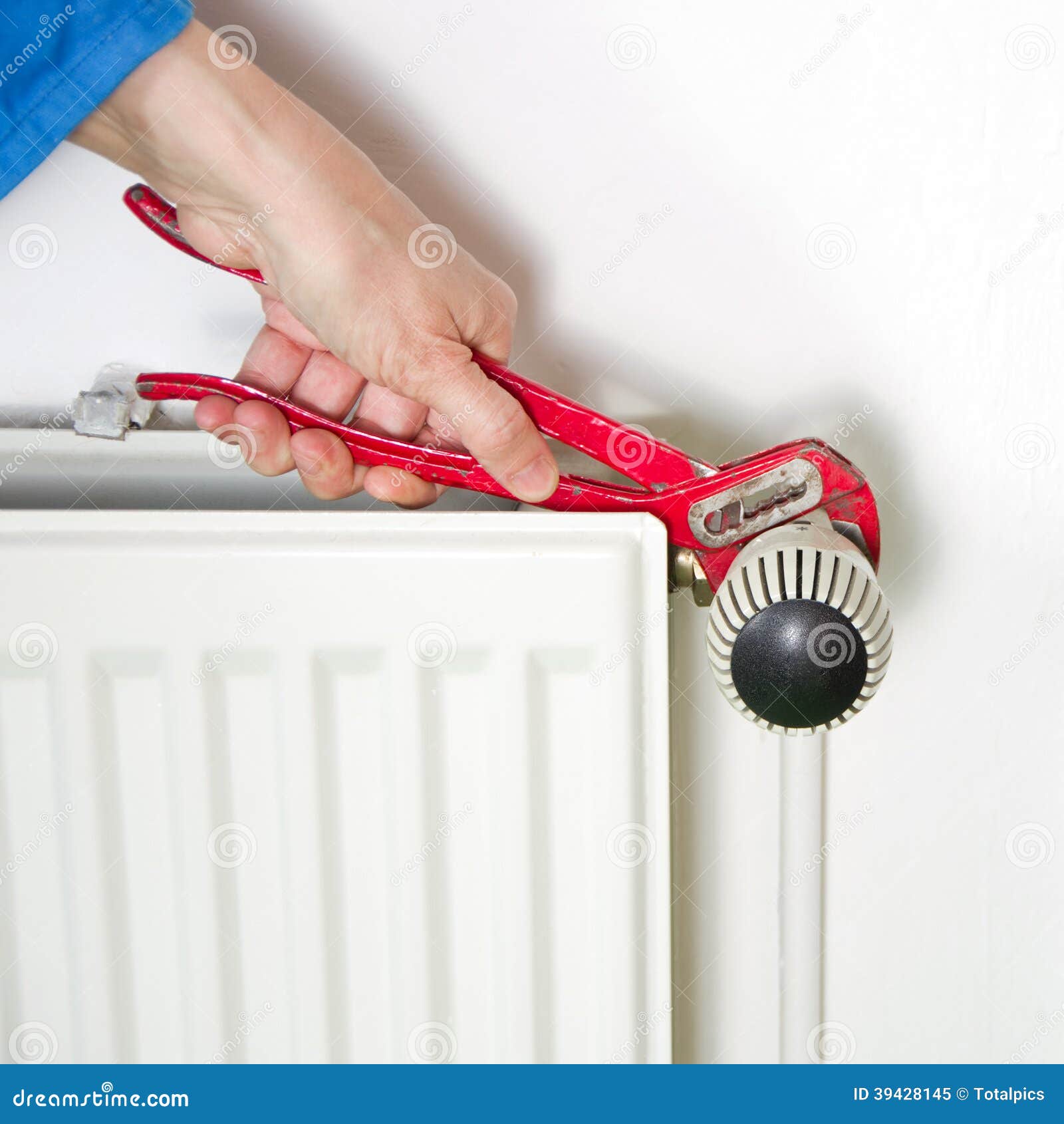 Plumber and radiator stock image. Image of engineer, plumber - 39428145