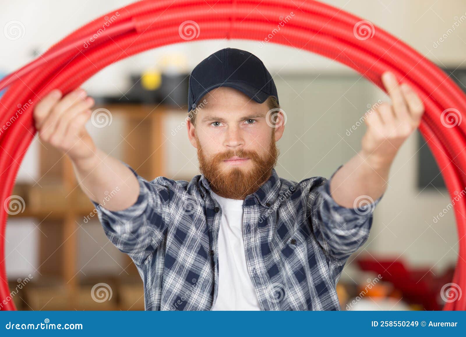 Plumber Showing Female Apprentice How To Fit A Kitchen Sink Stock Image ...