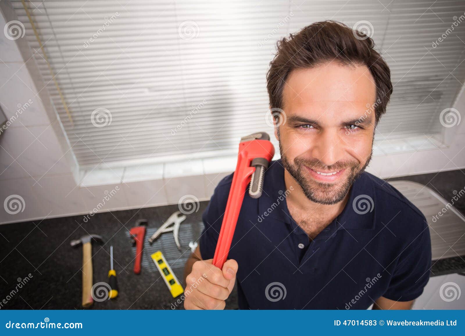 Plumber Smiling at the Camera Stock Image - Image of repairman ...