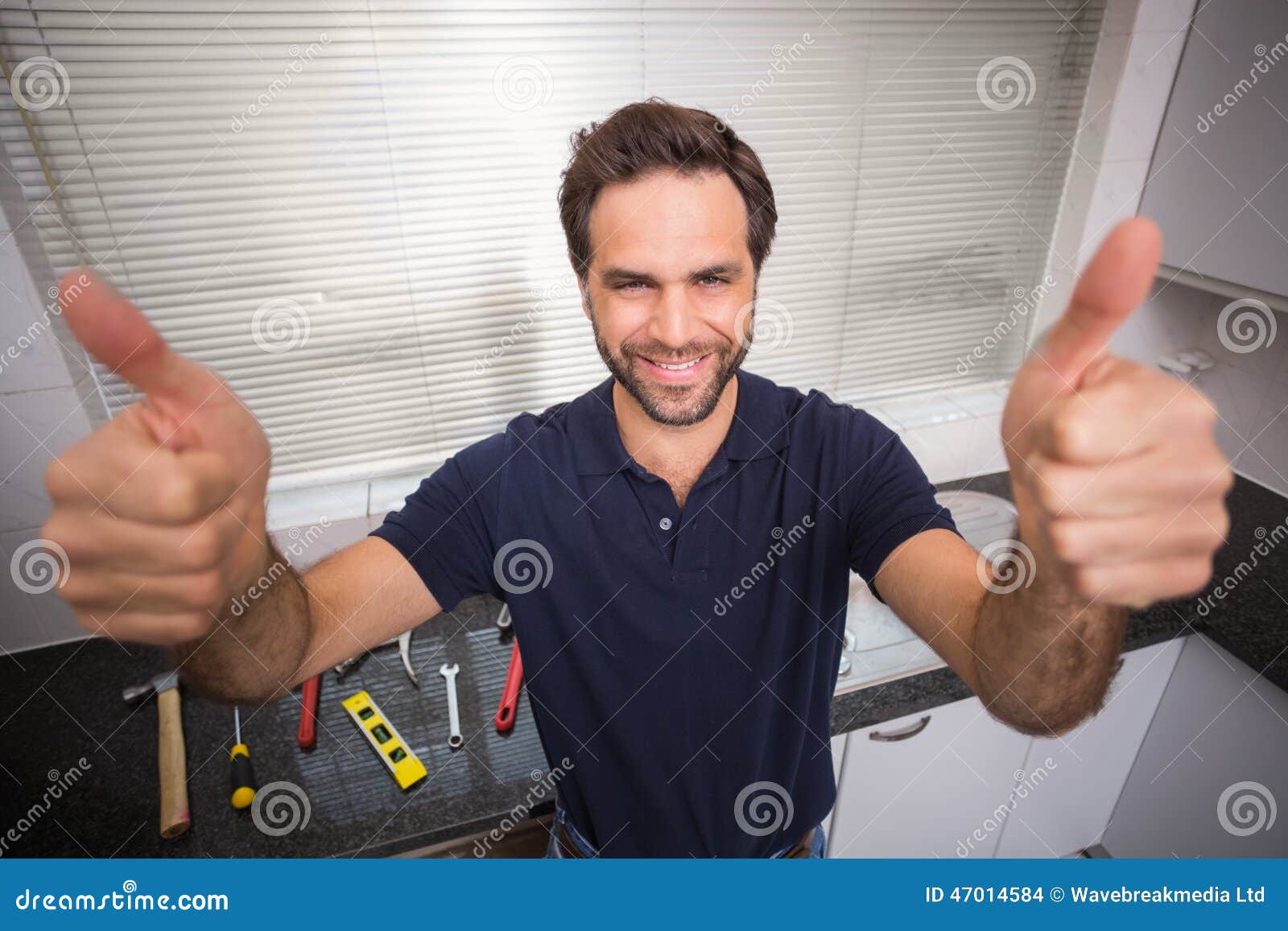 Plumber Smiling at the Camera Stock Photo - Image of portrait ...