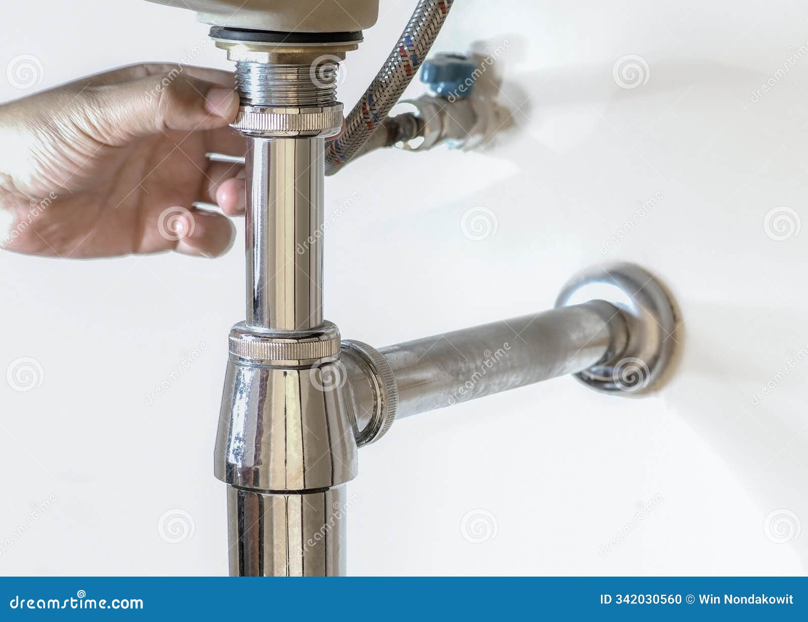 Plumber Solving the Problem of a Clogged Basin Stock Photo - Image of ...