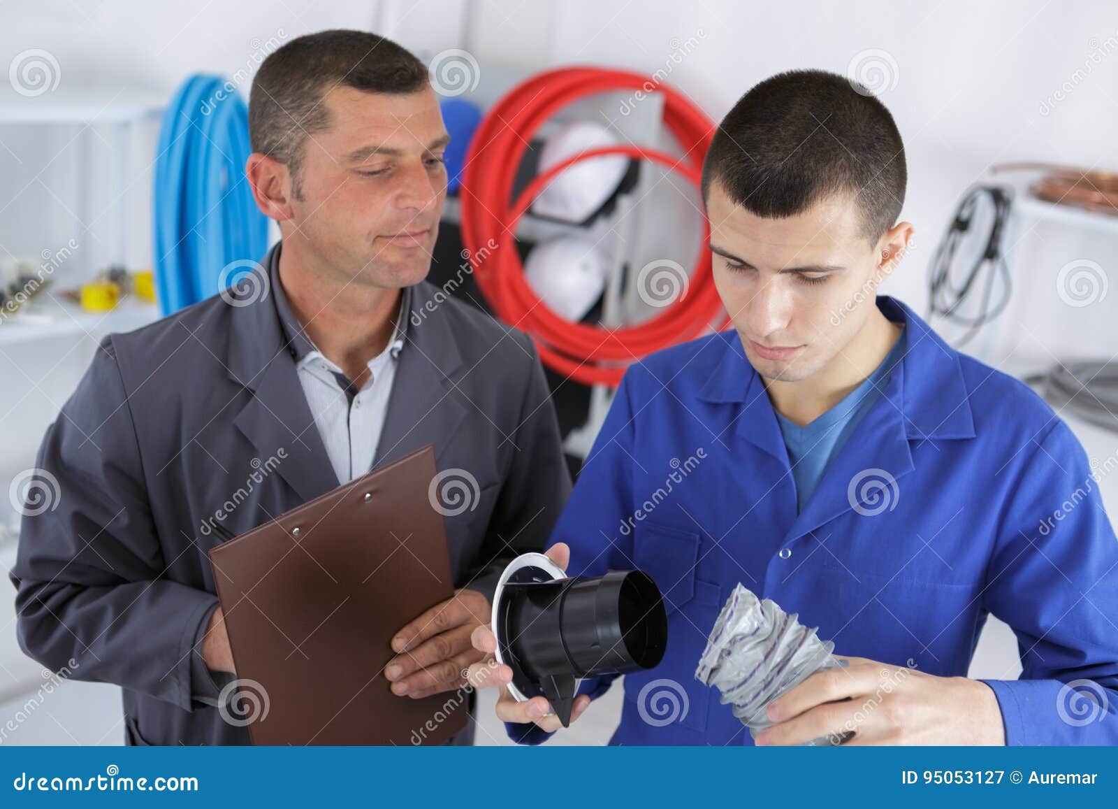 Plumber Teacher Supervising Student Stock Image - Image of torch ...