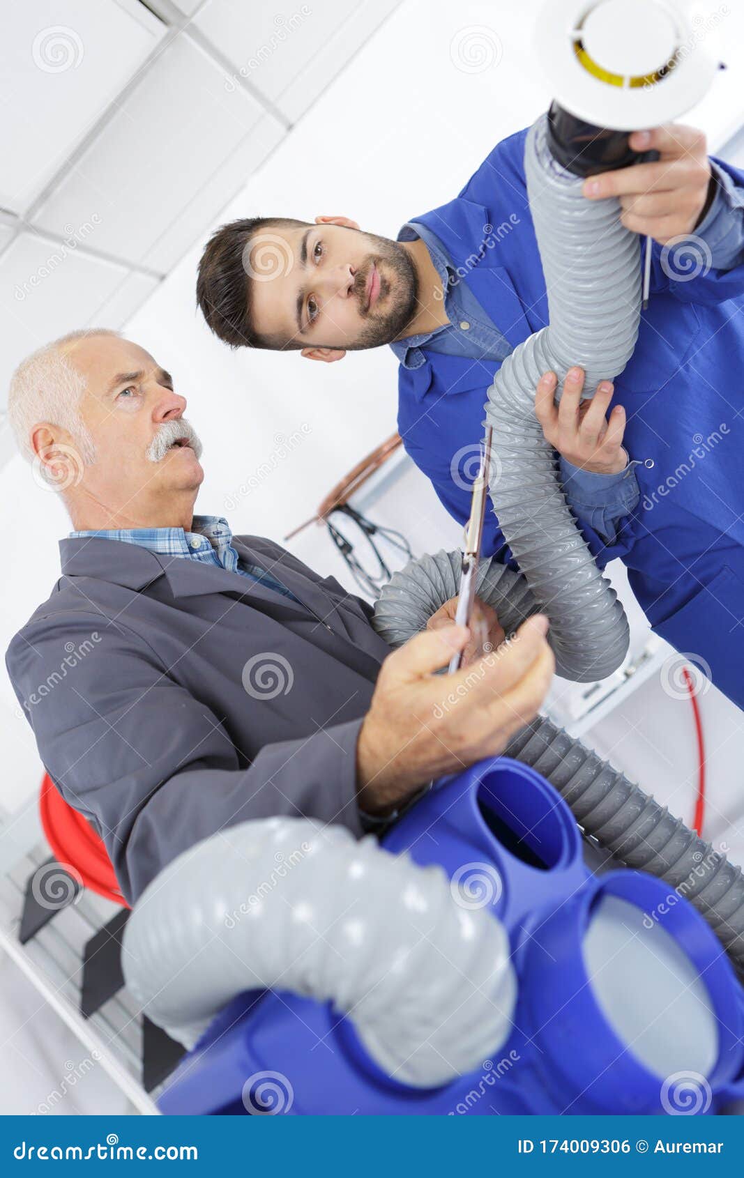 Plumber Testing Compressor Leaks Stock Photo - Image of pipe, leaks ...
