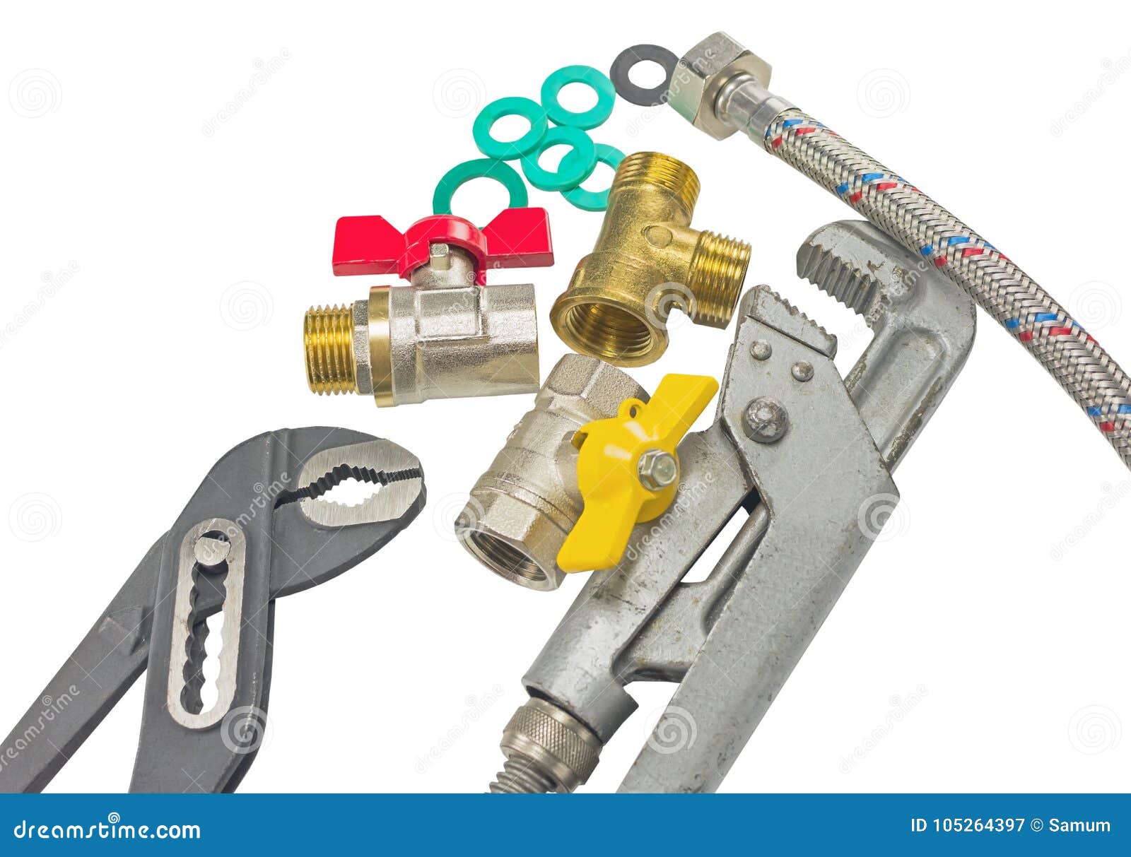 Plumbing Accessories and Tools Stock Image - Image of accessories ...