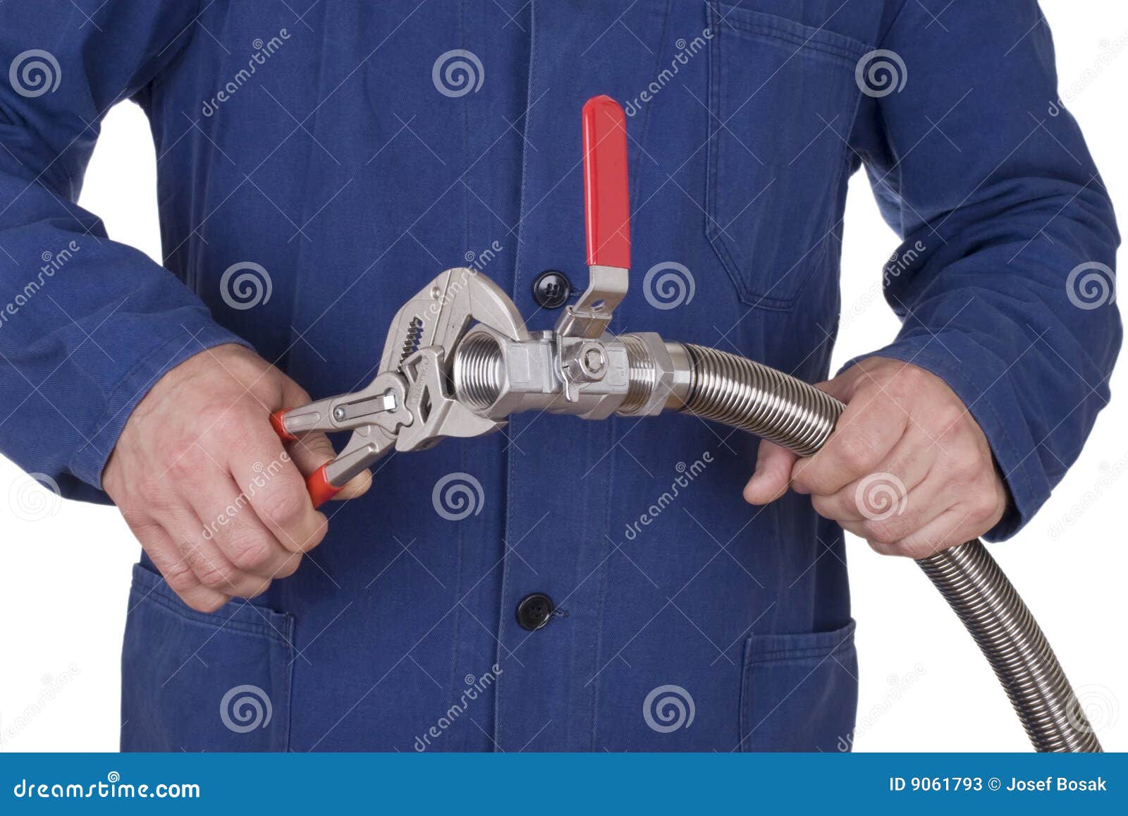 Plumber at work stock image. Image of stainlles, industrial - 9061793
