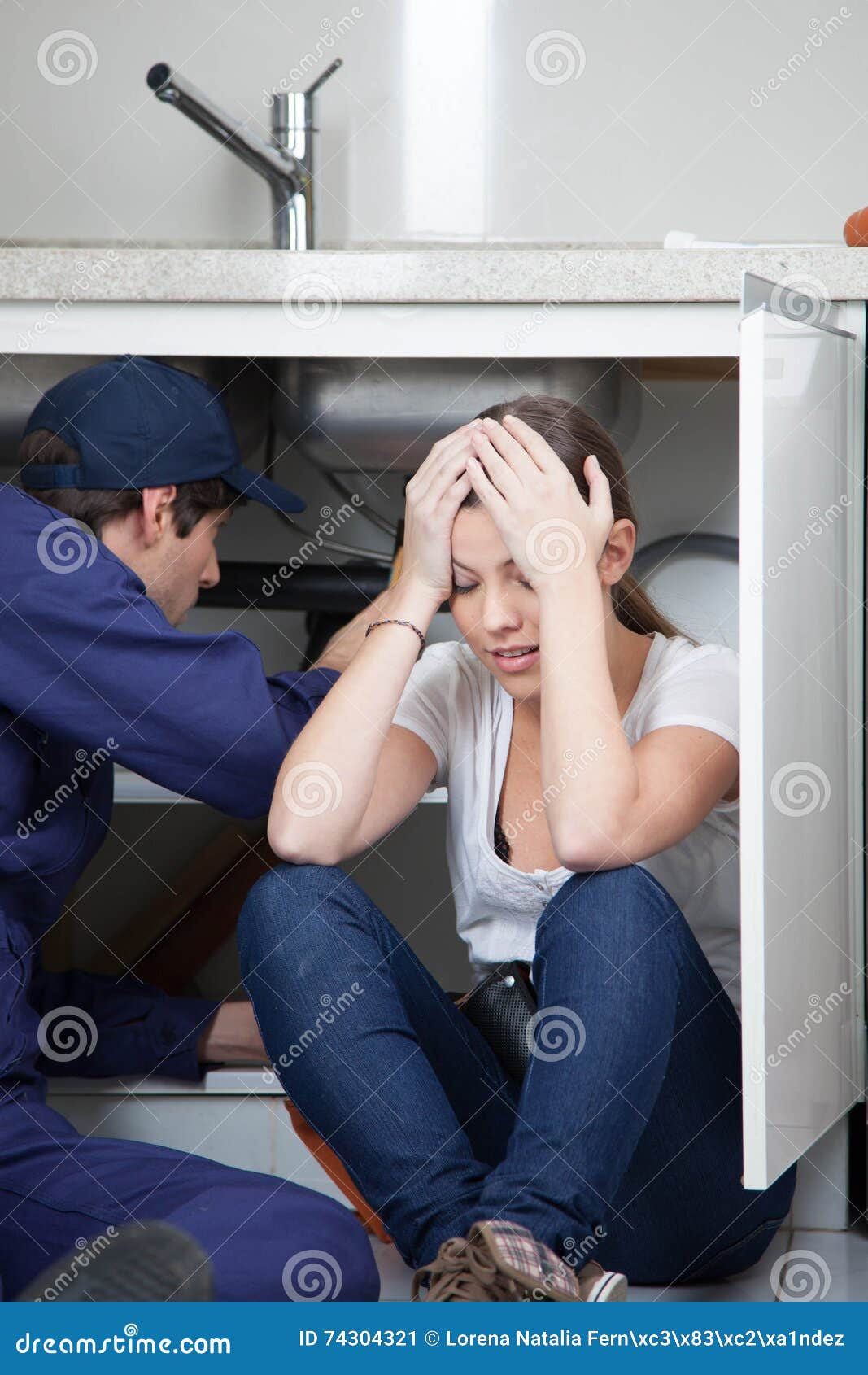Plumber work exhausted stock image. Image of female, occupation - 74304321